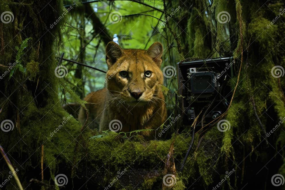 Camera Traps Capturing Wildlife in the Forest Stock Photo - Image of ...