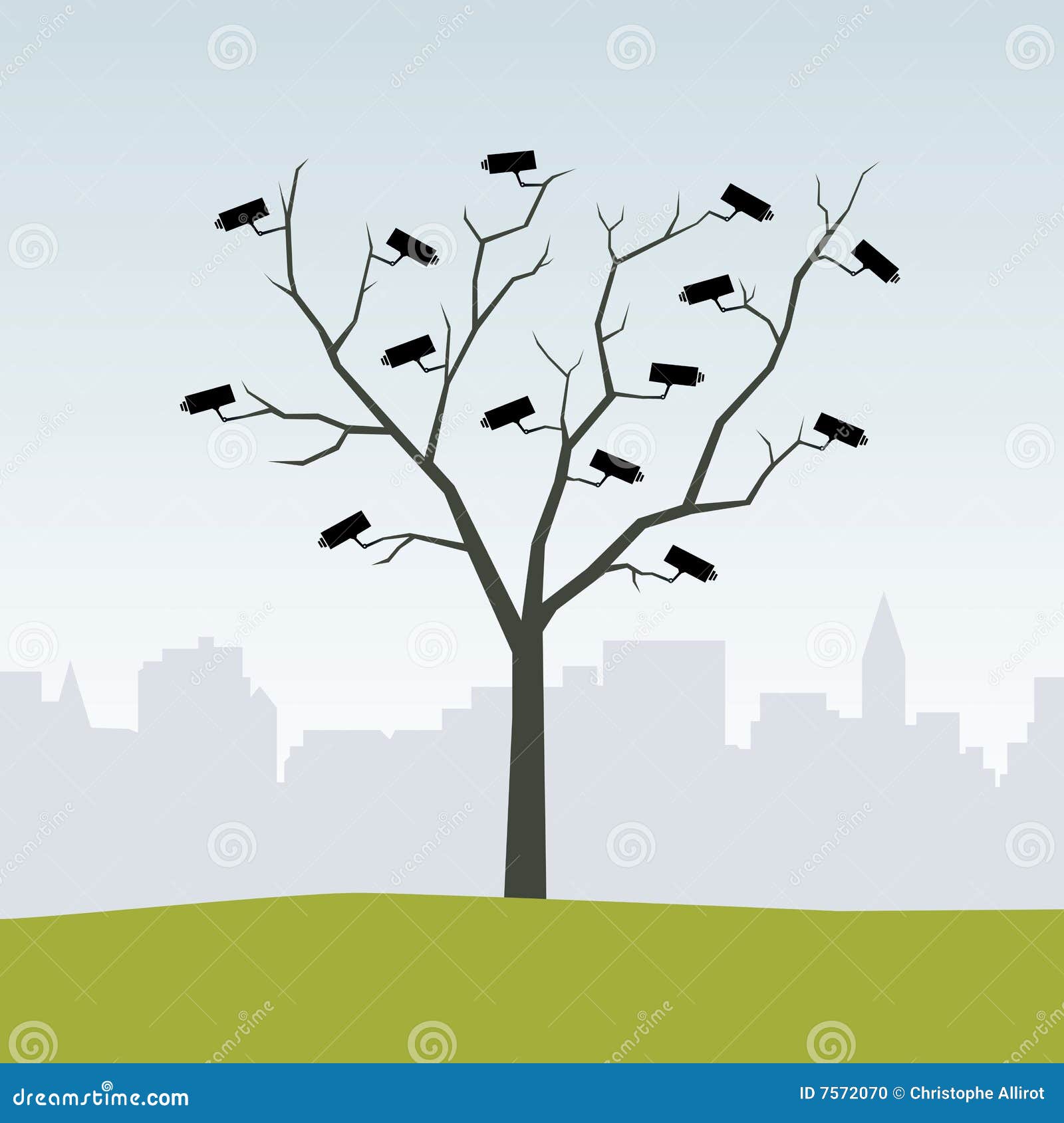 The camera tree stock vector. Illustration of protection - 7572070