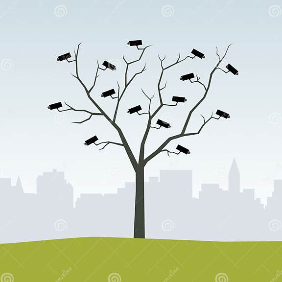 The camera tree stock vector. Illustration of protection - 7572070