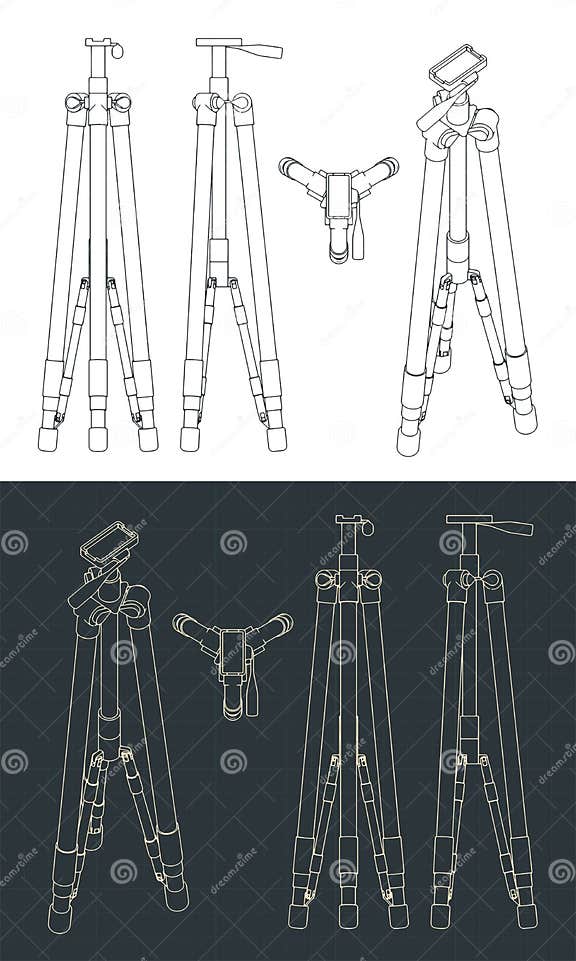 Camera tripod drawings stock vector. Illustration of film - 251321925