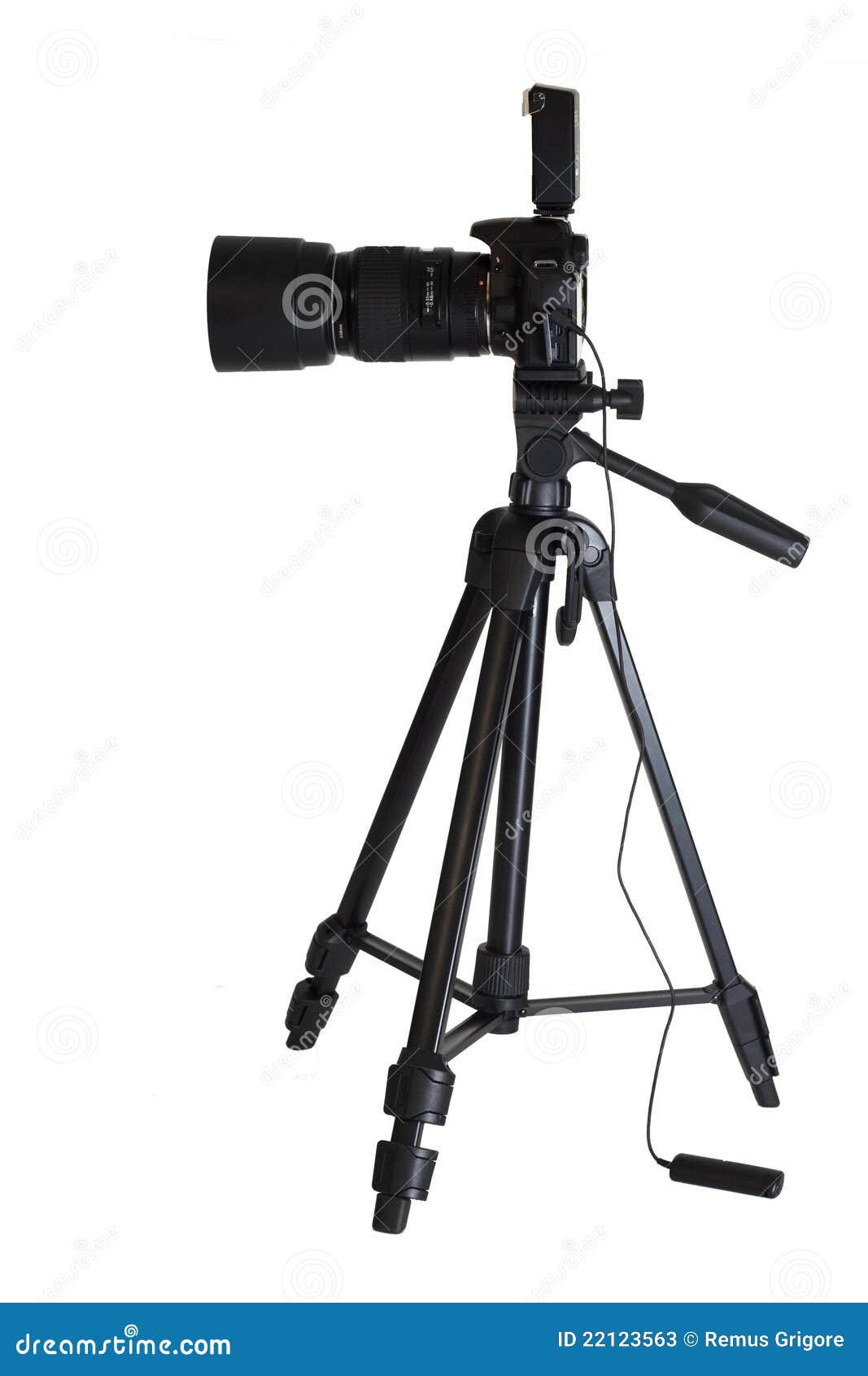 Camera on tripod isolated stock image. Image of camera - 22123563