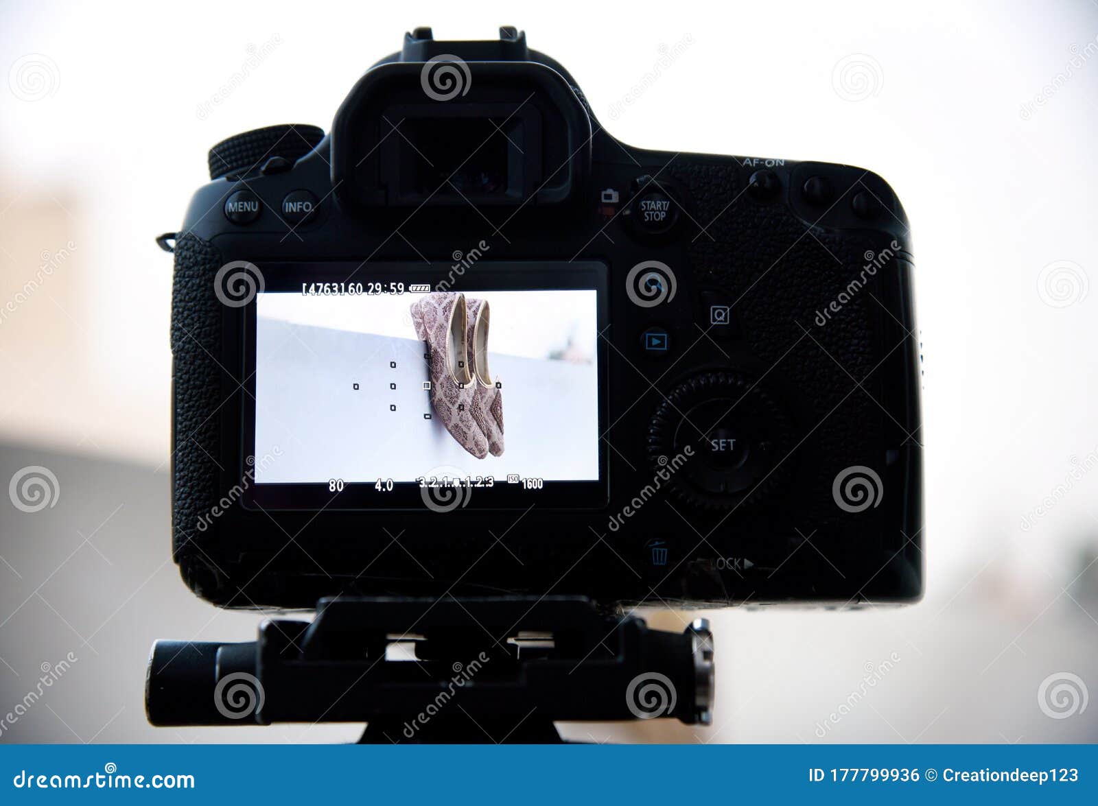 Camera on tripod stock photo. Image of taking, equipment - 177799936