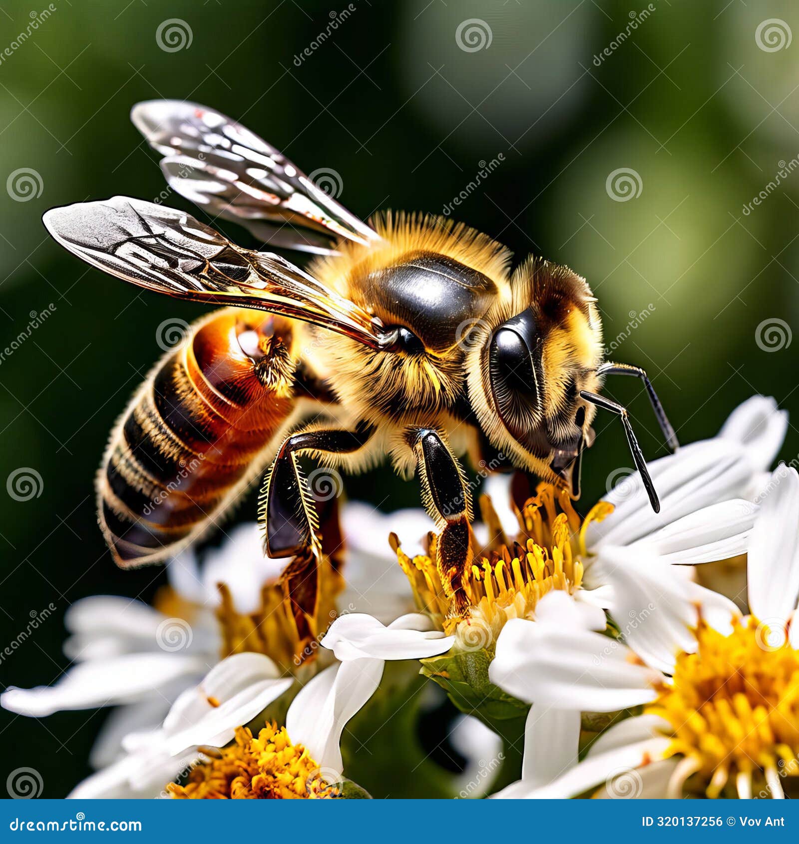 A Camera that Turns into a Busy Bee Buzzing from Flowe Stock Photo ...