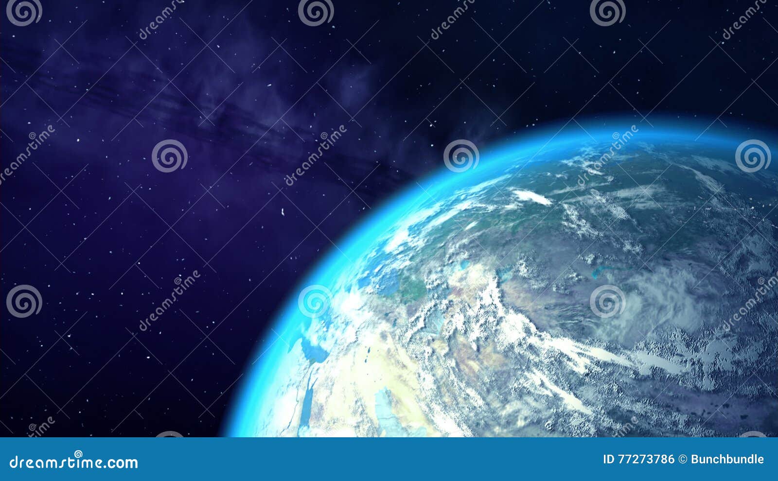 Camera Turns To Earth, Beautiful 3D Animation Stock Footage - Video of ...