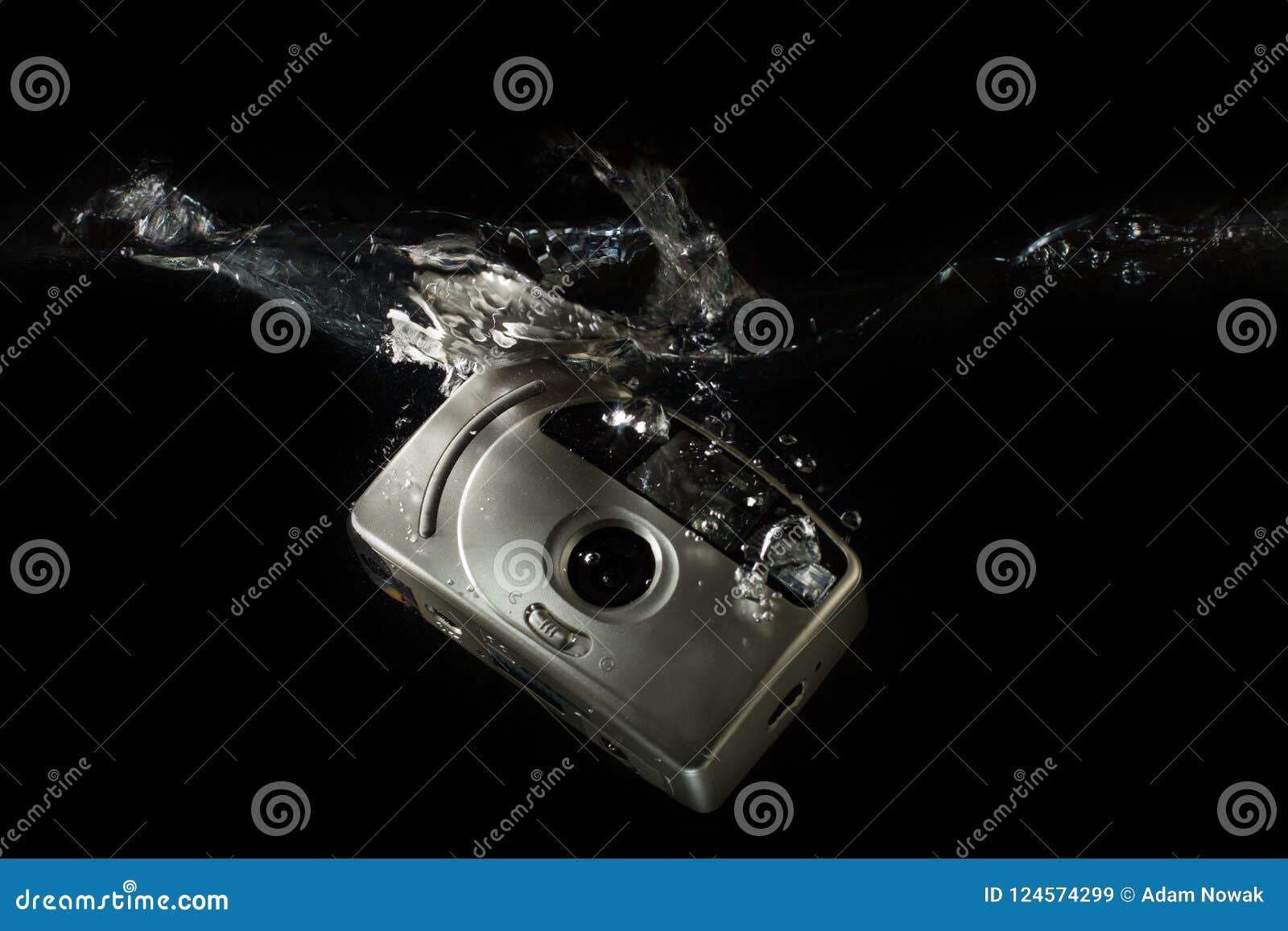 Camera Underwater - Sinking Camera. Stock Image - Image of lost, action ...