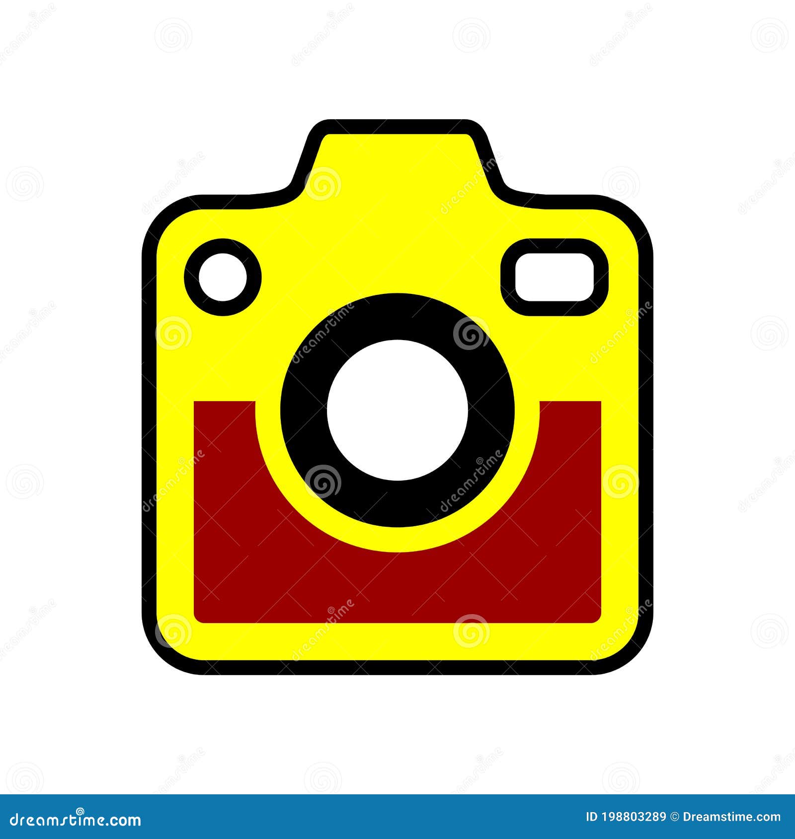 Vector Camera Icon Yellow And Red Stock Illustration Illustration Of