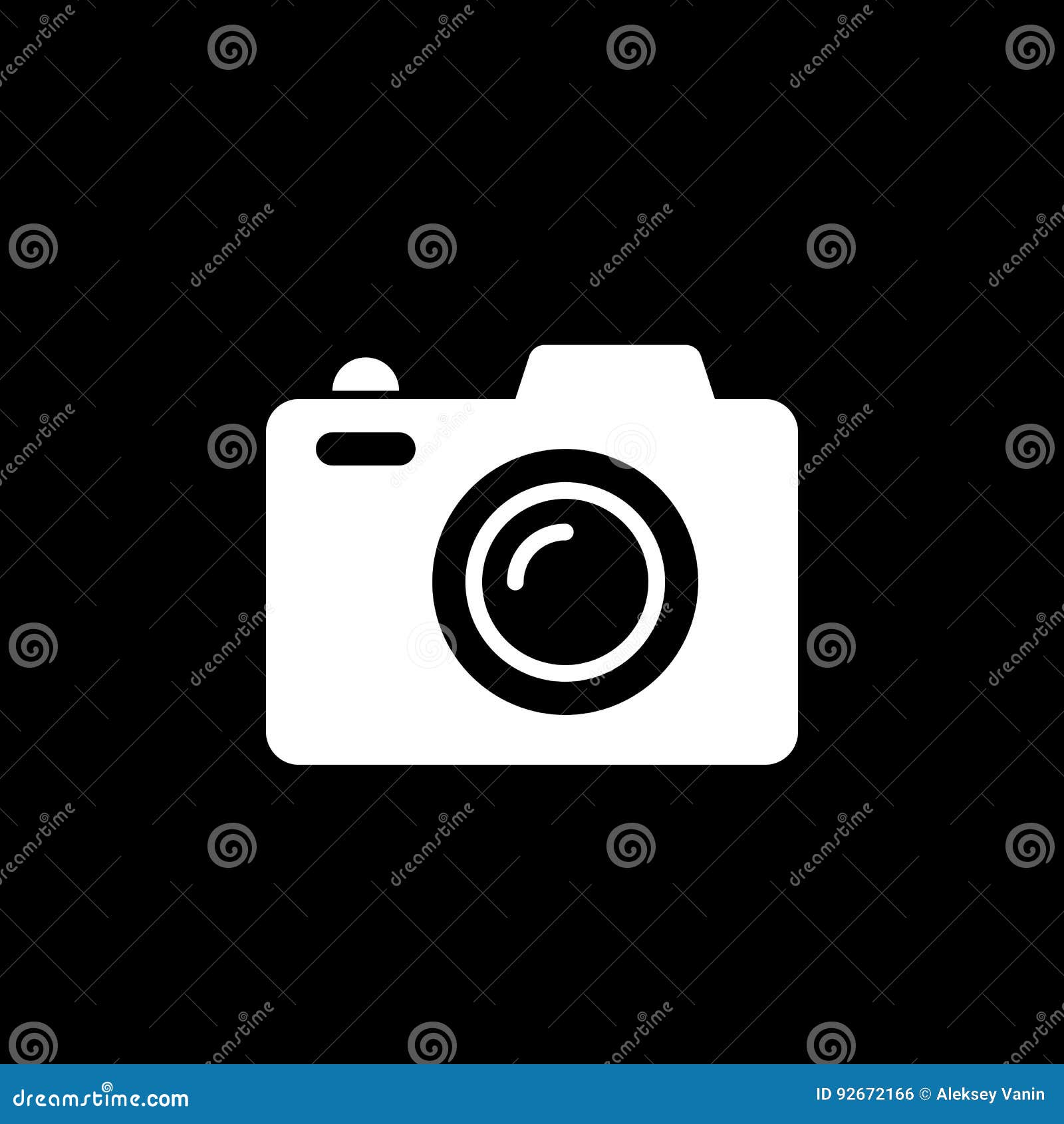 Camera Vector Icon Isolated on Black Background. Stock Vector ...
