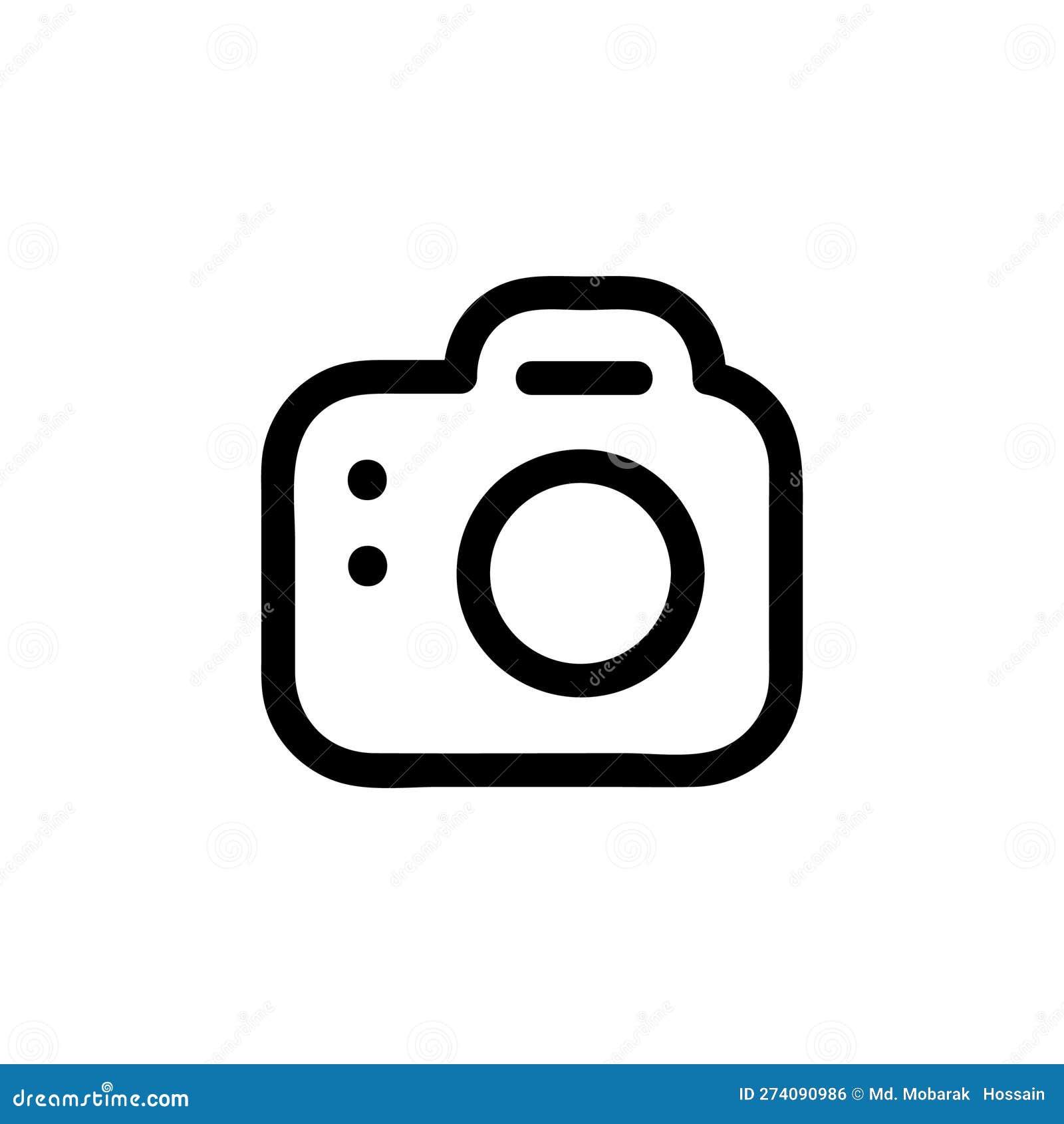 Camera Vector Icon, Outline Style, Isolated on White Background. Stock ...