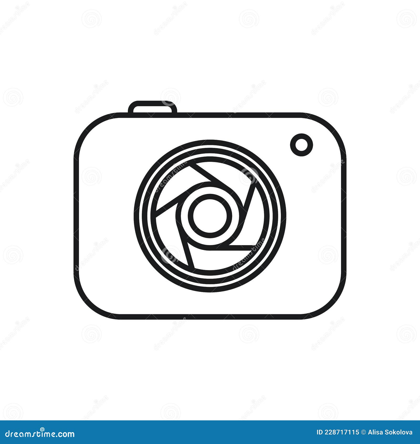 Camera Vector Outline Style Black Linear Icon Isolated Stock Vector ...