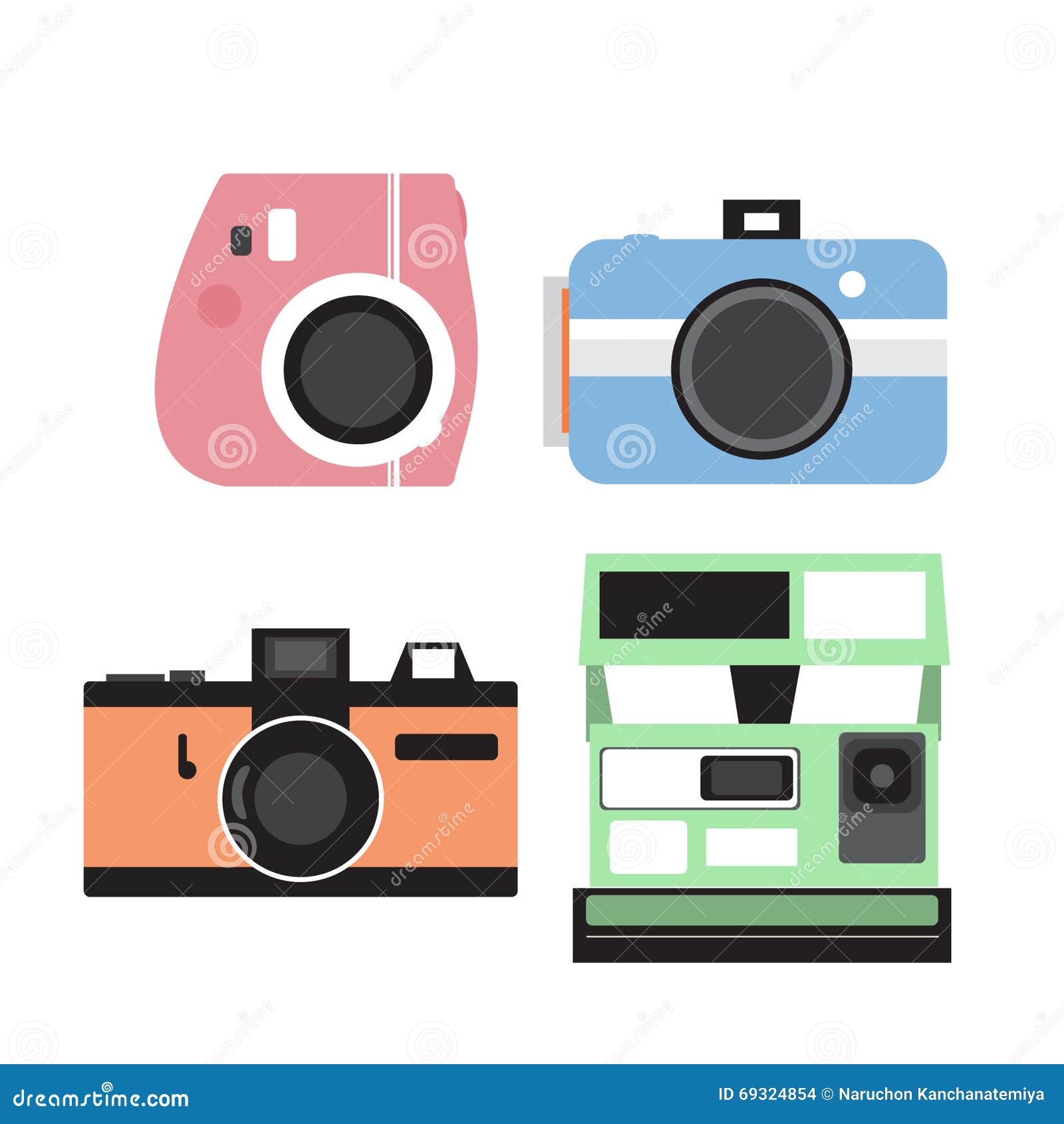 Camera Vector Set, Flat Design Stock Vector - Illustration of vector ...