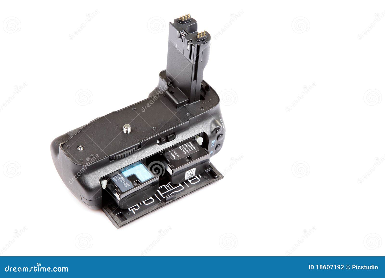 Camera Vertical Grip and Batteries Stock Photo - Image of camera ...