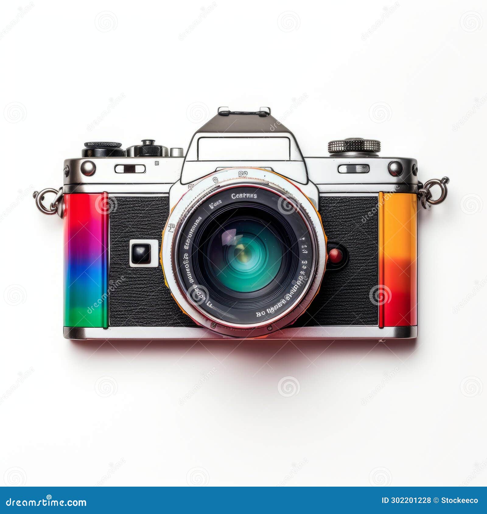Colorful Instagram-style Camera Photo Frame on White Background Stock ...
