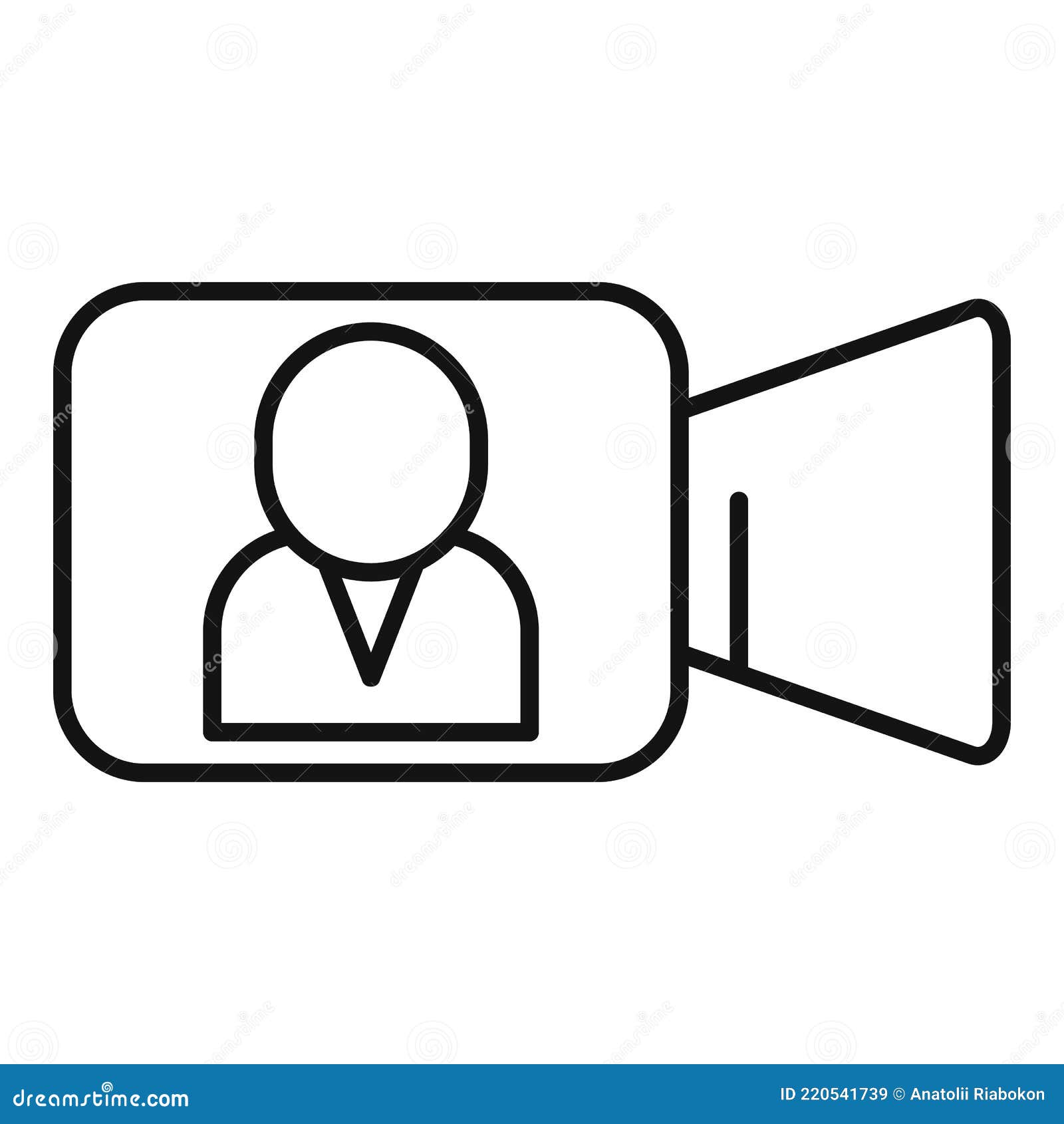 Camera Video Call Icon, Outline Style Stock Vector - Illustration of ...