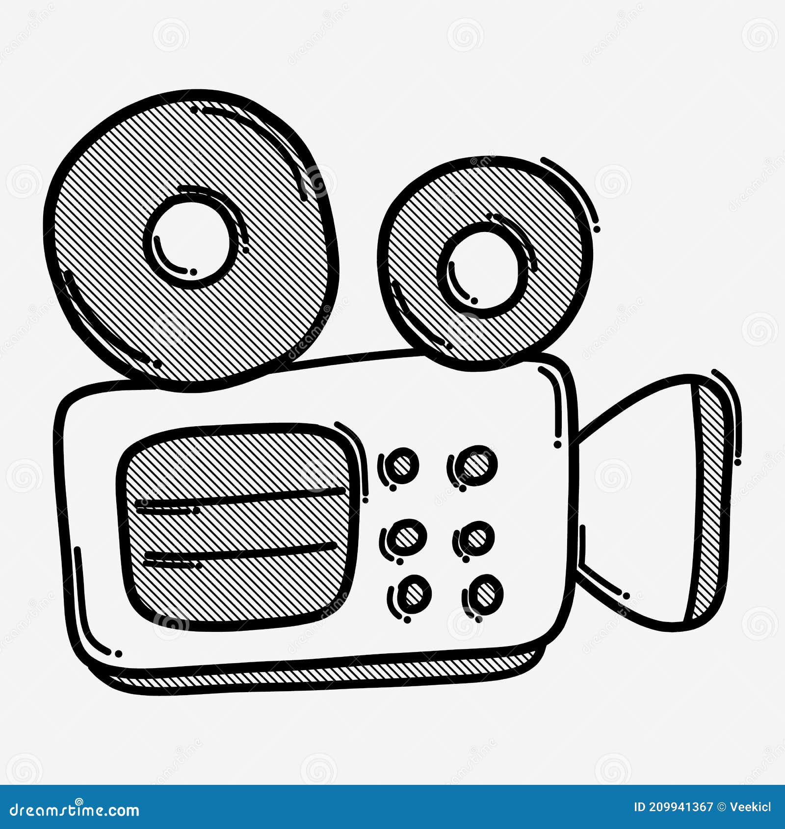 Camera and Video Doodle Vector Icon. Drawing Sketch Illustration Hand ...