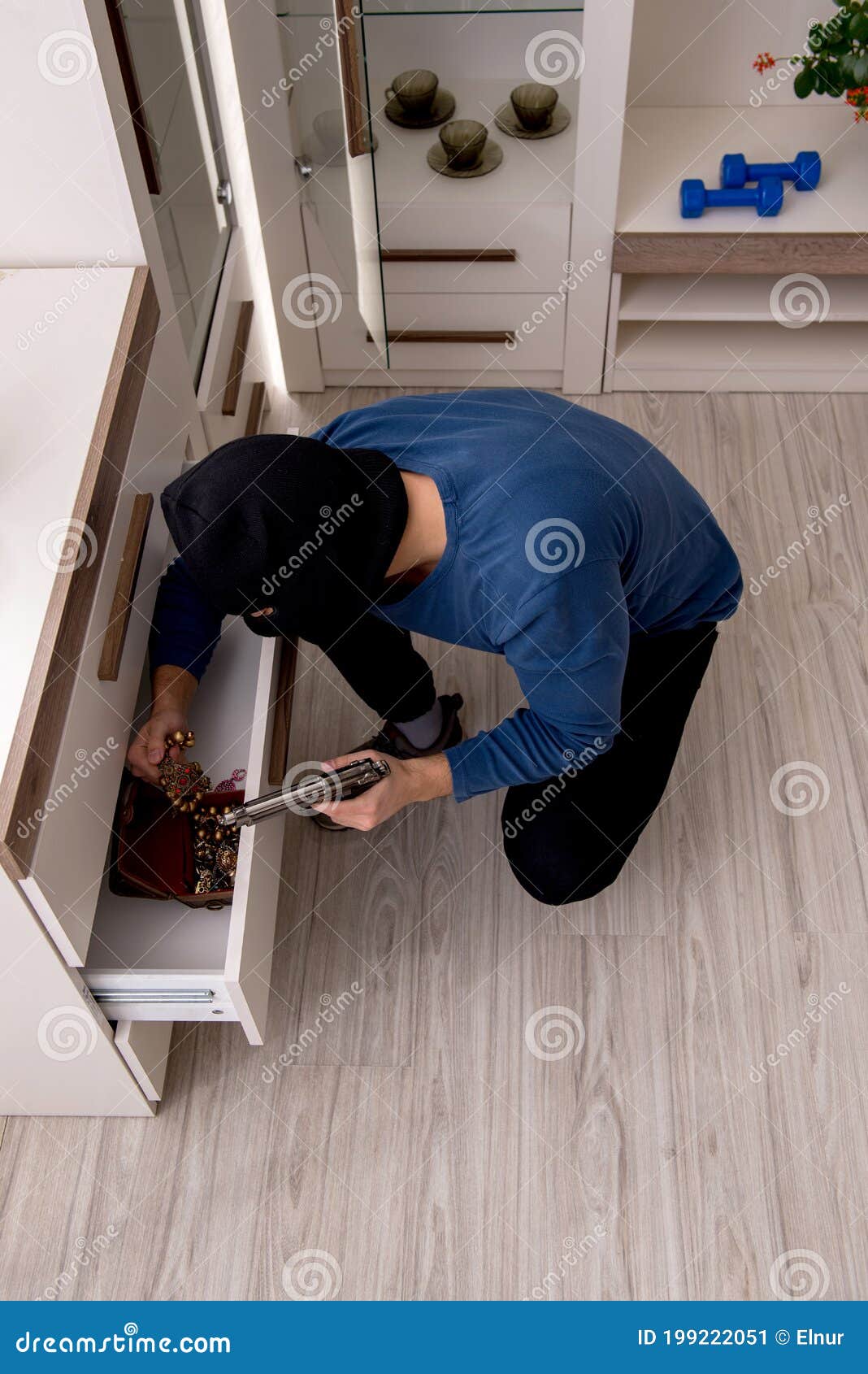 Camera View of Male Robber Stealing Things Stock Image - Image of black ...