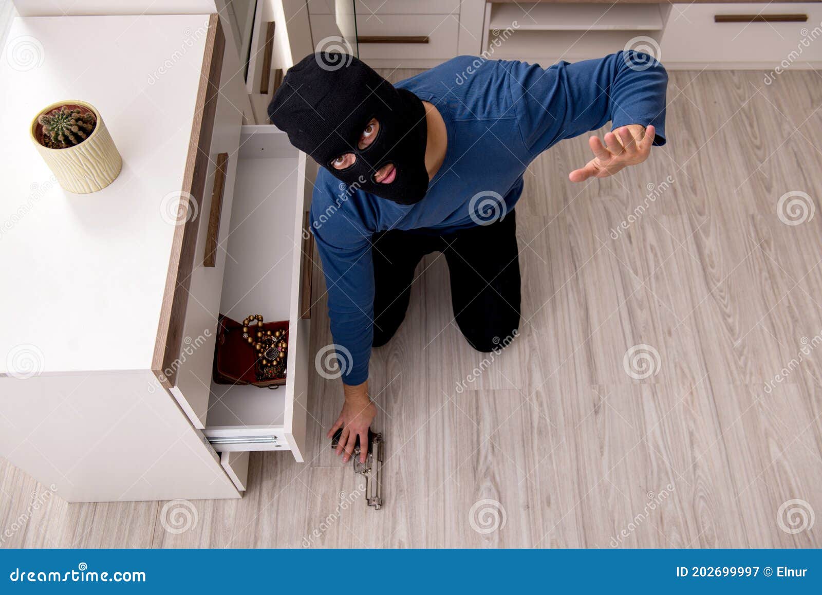 Camera View of Male Robber Stealing Things Stock Image - Image of ...