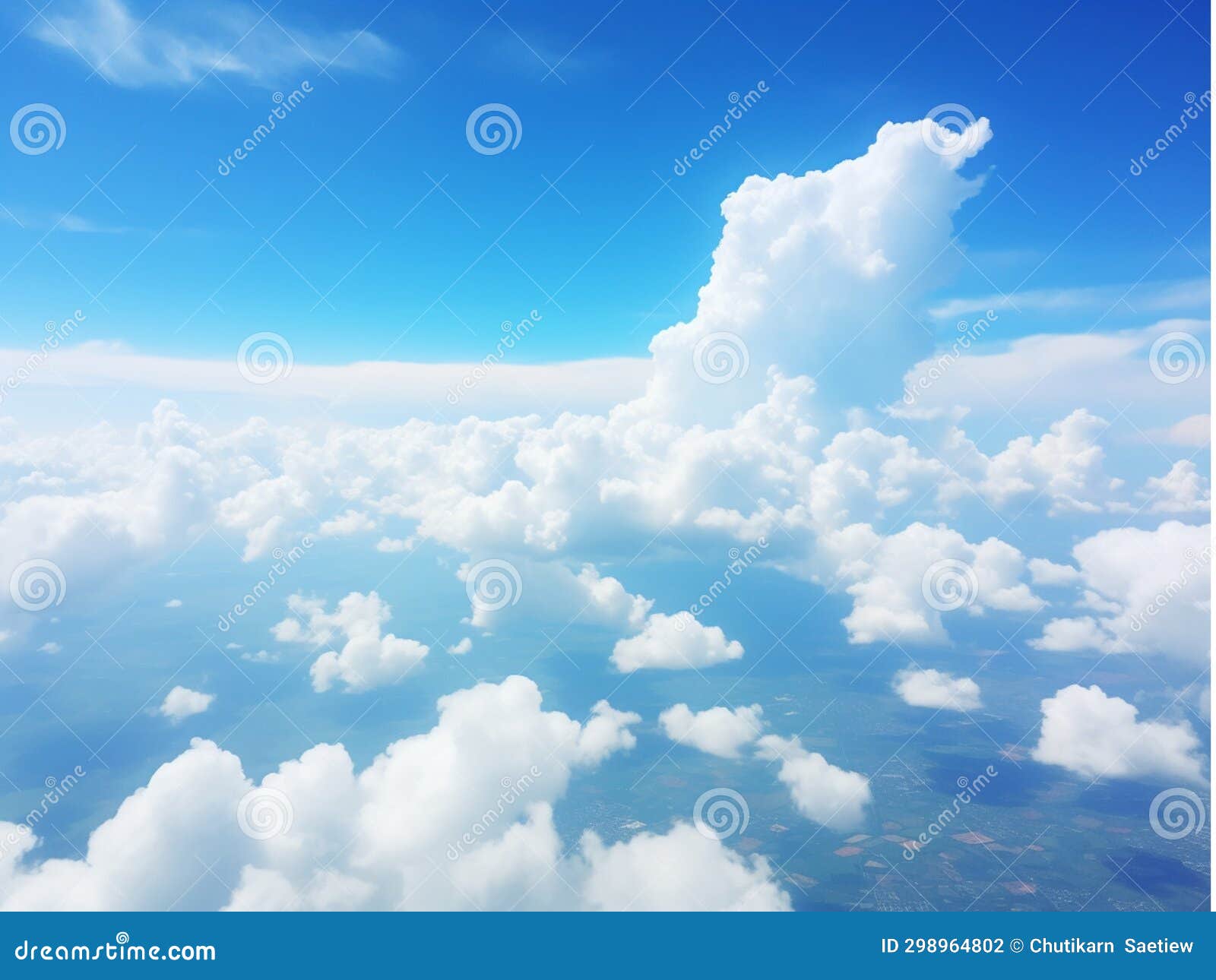 Blue Sky and Big Clouds in Sunlight , AI GENERATED Stock Illustration - Illustration of bluesky ...