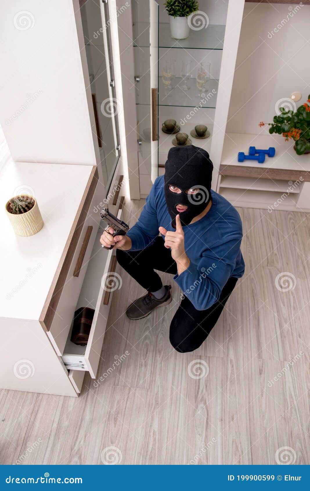 Camera View of Male Robber Stealing Things Stock Image - Image of ...
