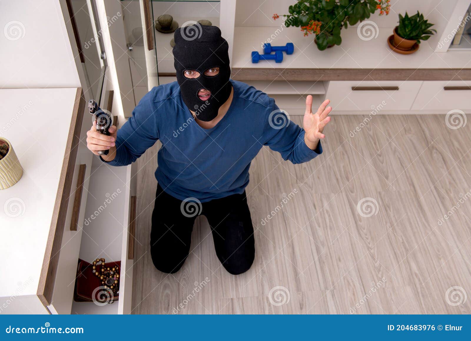 Camera View of Male Robber Stealing Things Stock Photo - Image of ...