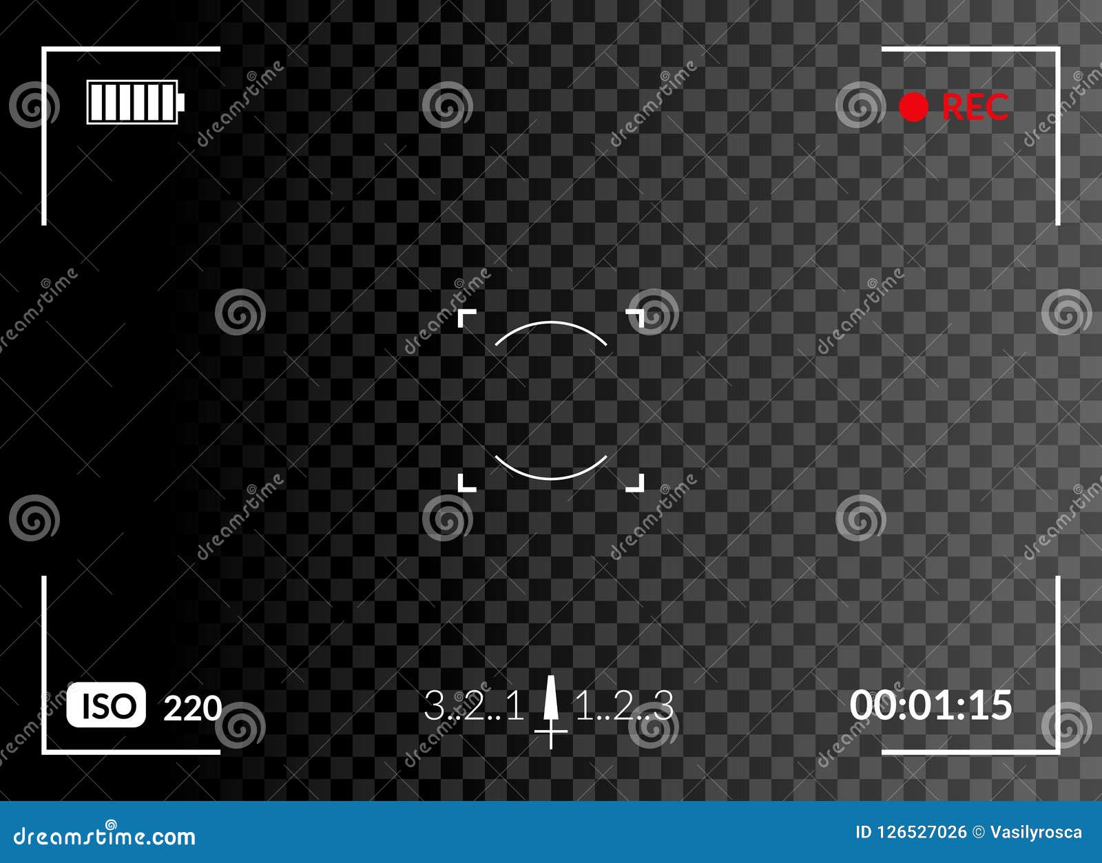 Camera Viewfinder with Digital Focus and Exposure Camera Settings ...