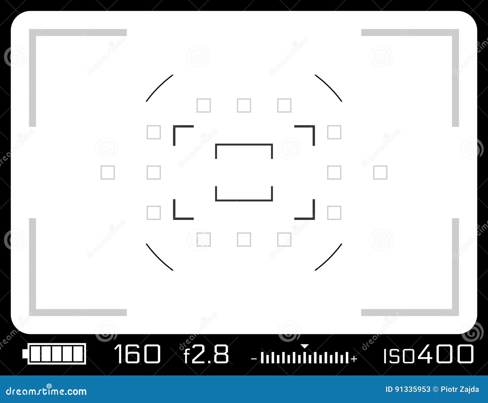 Camera Viewfinder with Exposure Settings. Stock Illustration ...