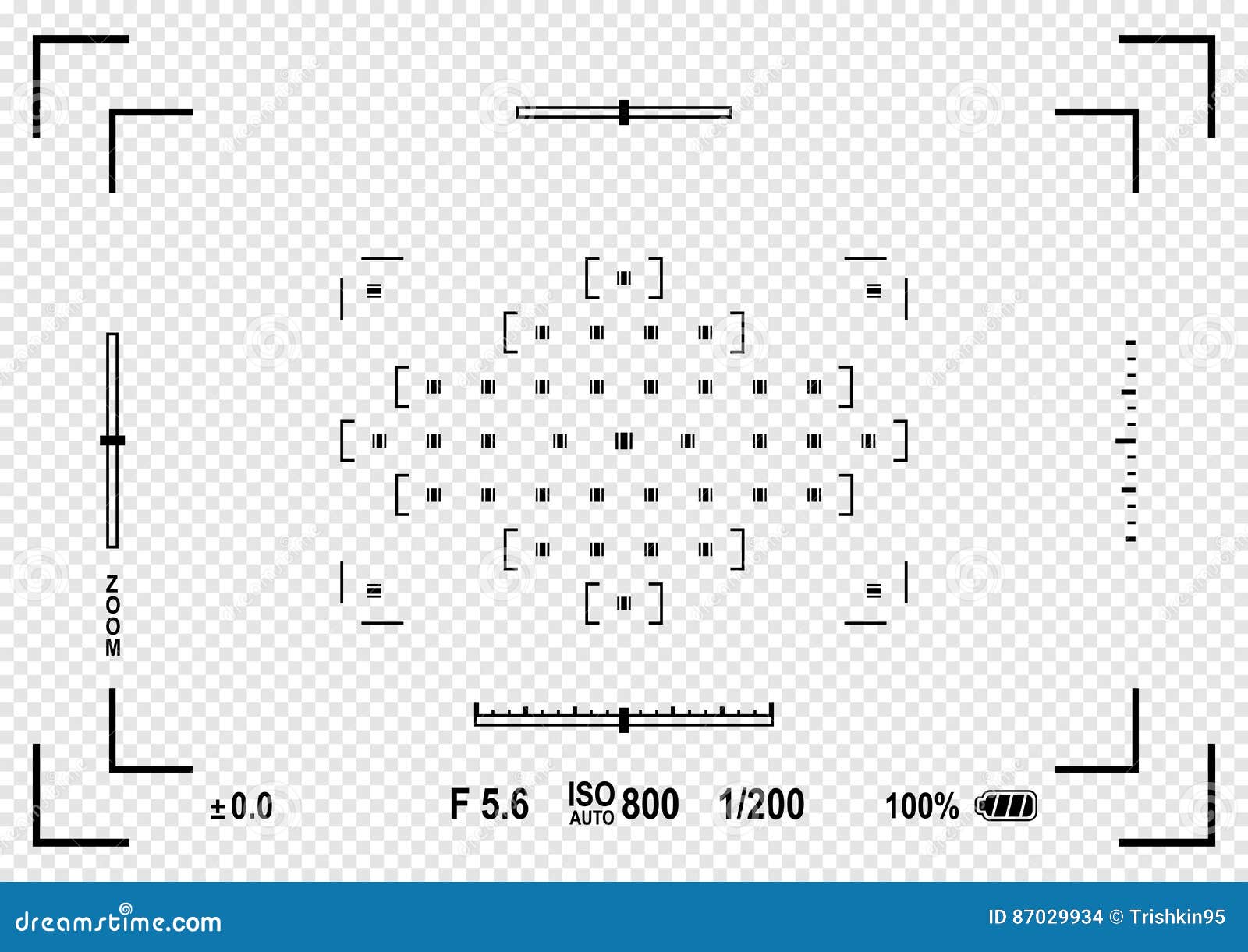 Camera Viewfinder. Focusing Screen of the Camera. Vector Template for ...