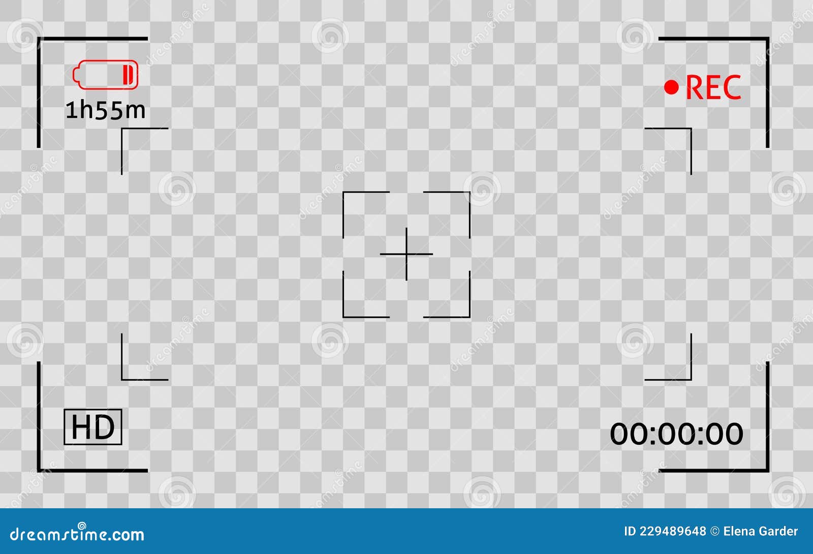 Camera Viewfinder Frame. Display Snapshot Digital Video Record Screen ...