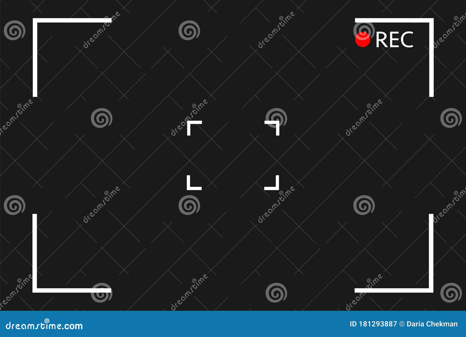 Camera Viewfinder Rec Background Vector. Screen Video on a Black ...