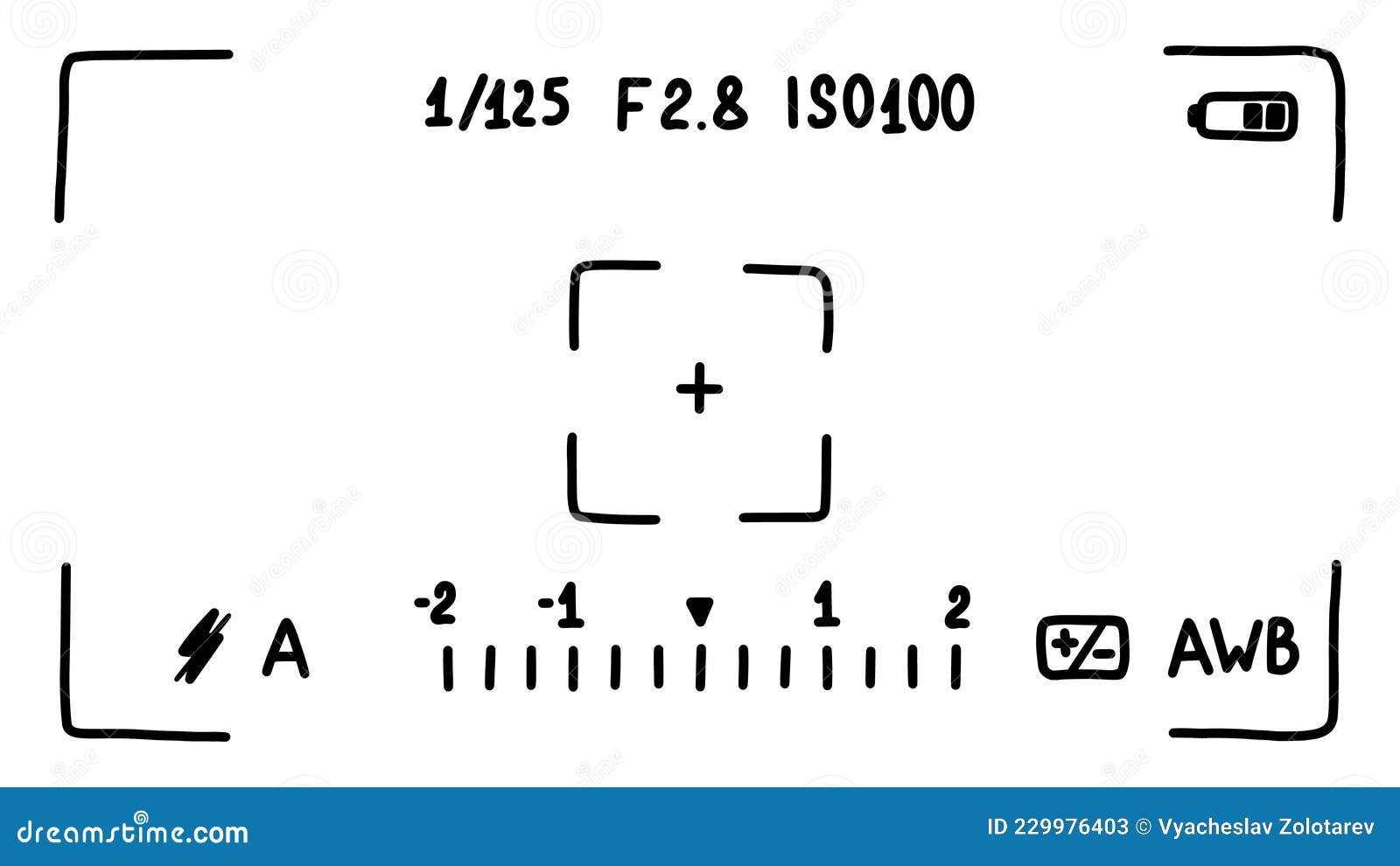 Camera viewfinder, screen. stock vector. Illustration of screen - 229976403