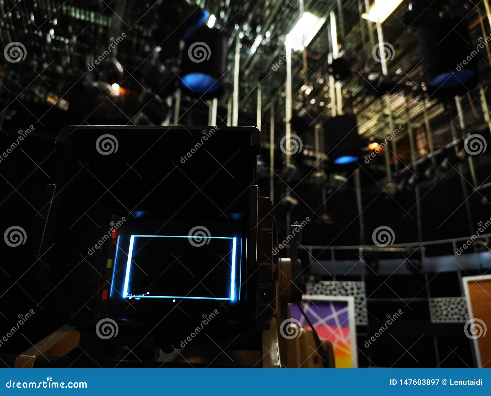 Camera Viewfinder in a Television Studio Stock Image - Image of talk ...