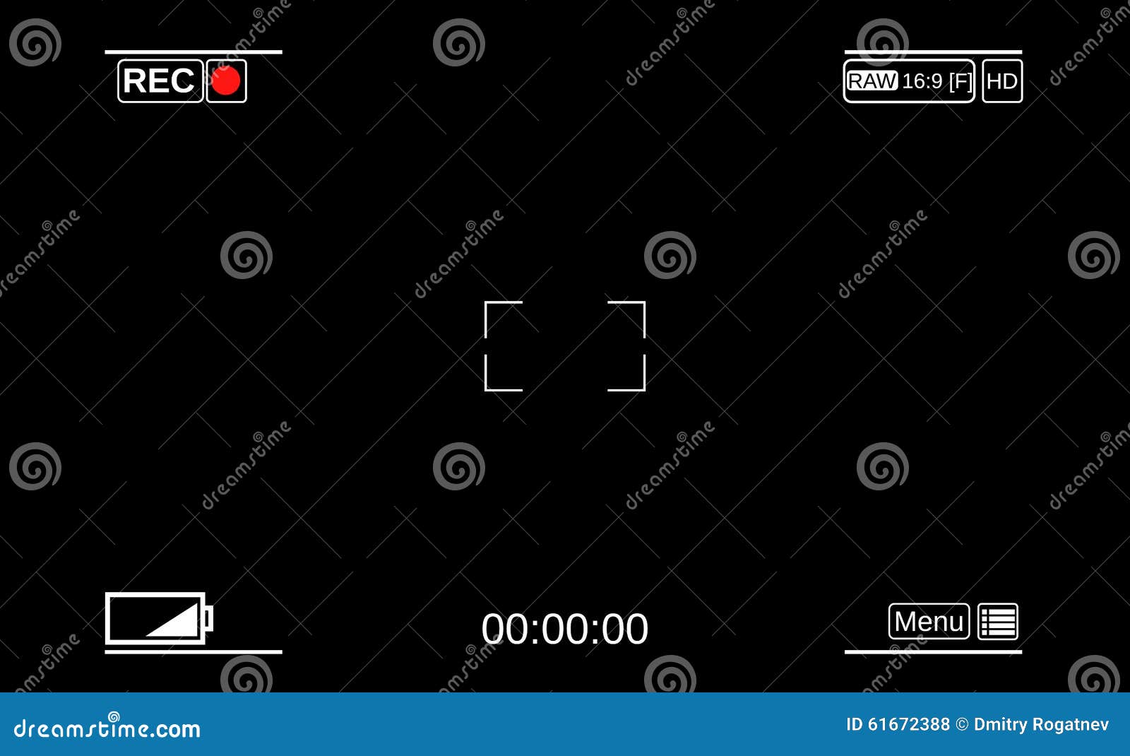 Viewfinder Template. Old VHS Video Camera. White Horizontal Lines On ...