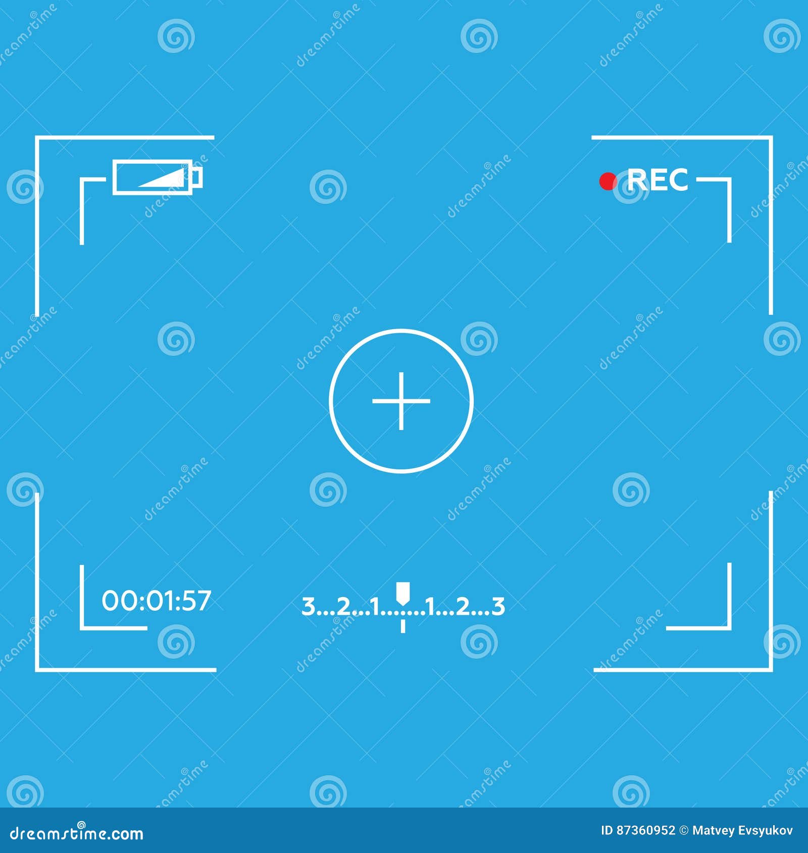 Camera Viewfinder. Template Focusing Screen of the Camera. Viewfinder ...