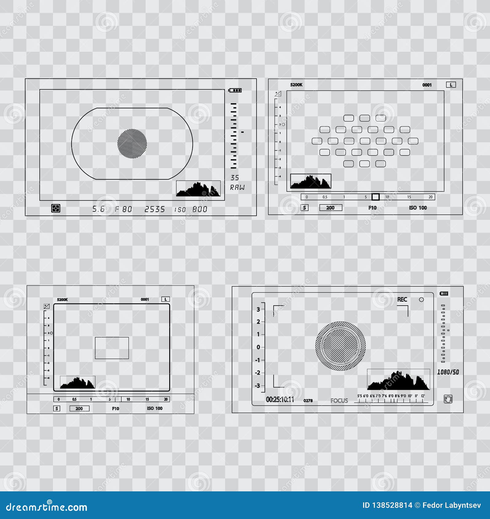 Camera Viewfinder on Transparent Background Stock Vector - Illustration ...
