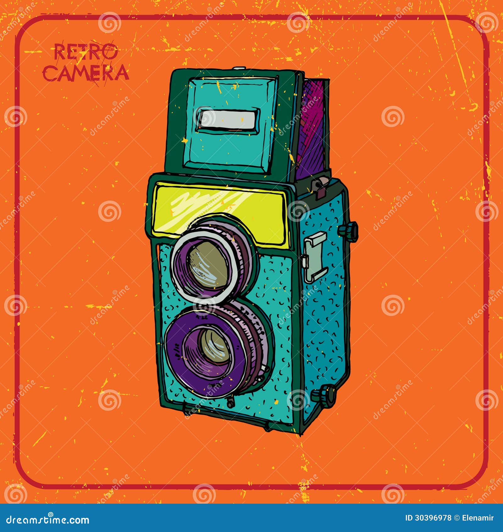 Camera vintage stock vector. Illustration of decoration - 30396978