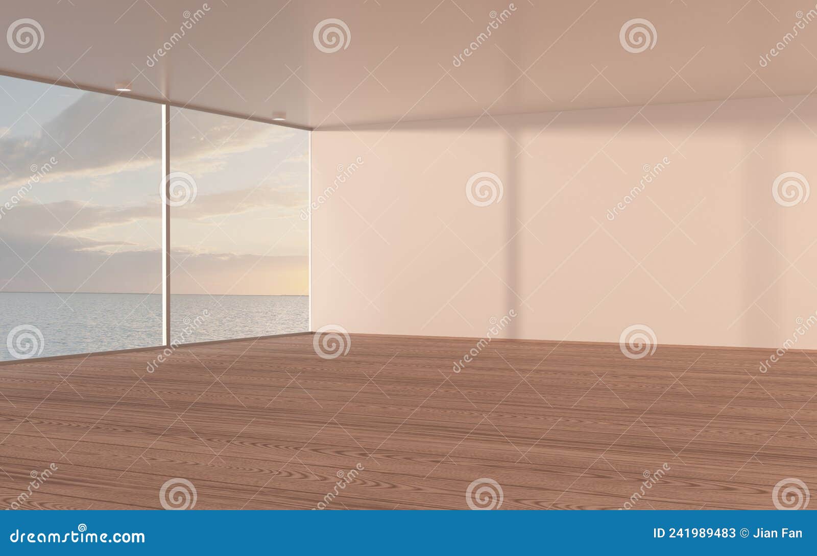 Camera Vuota Con Rendering 3d Del Pavimento in Legno Illustrazione di ...