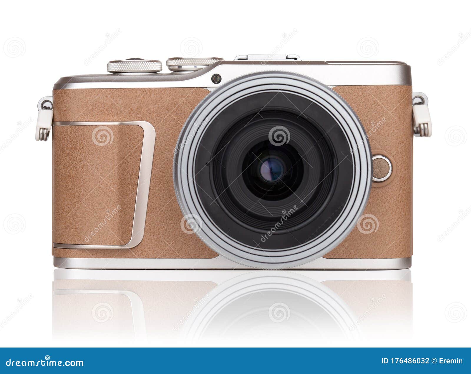 The Camera on a White Background. Stock Photo - Image of front, detail ...