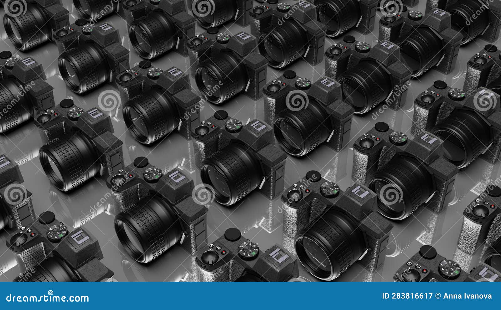 Camera, World Photography Day. Lot of Digital Cameras on the Table ...