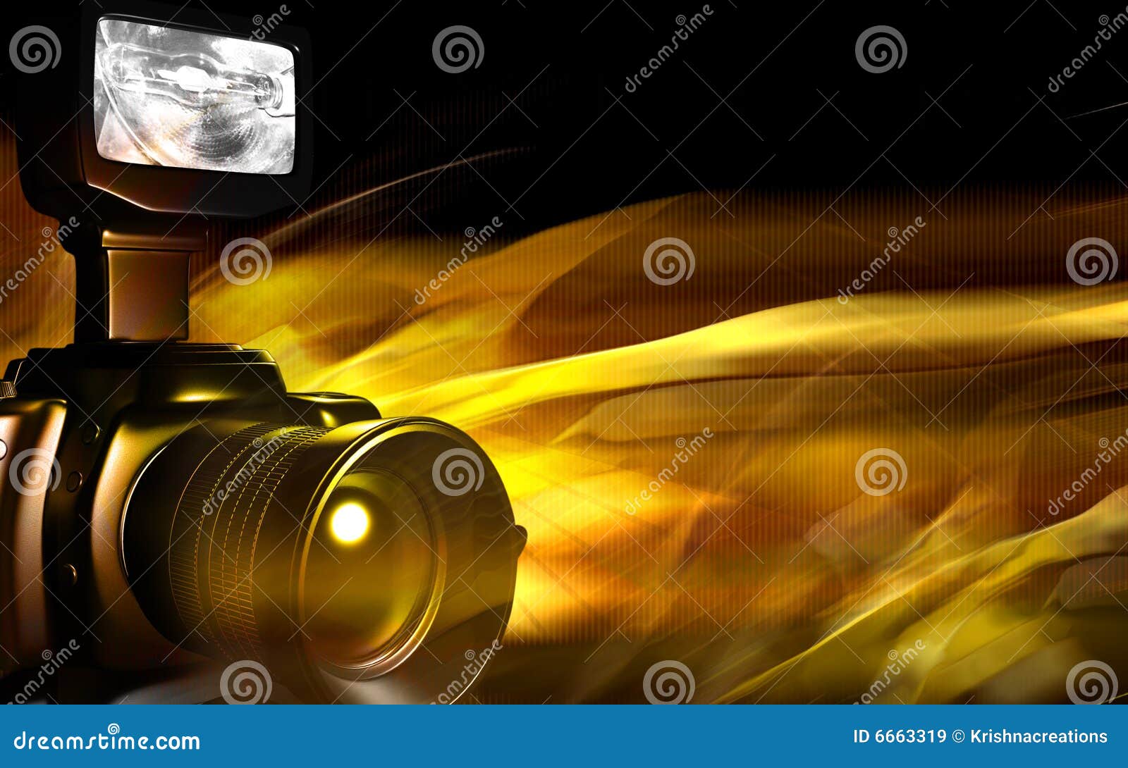 Camera with yellow light stock illustration. Illustration of pixels ...