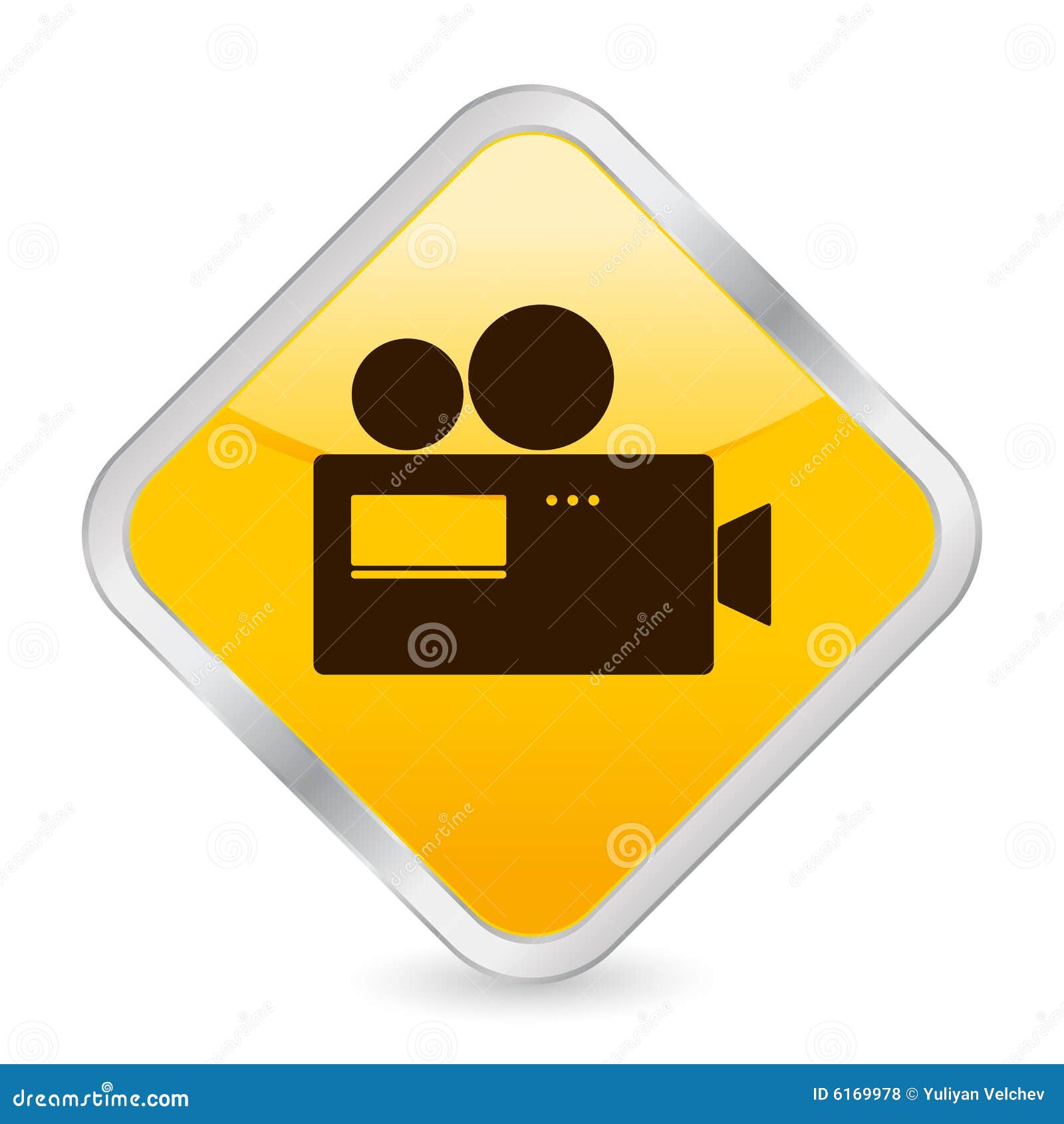 Camera yellow square icon stock vector. Illustration of electronic ...