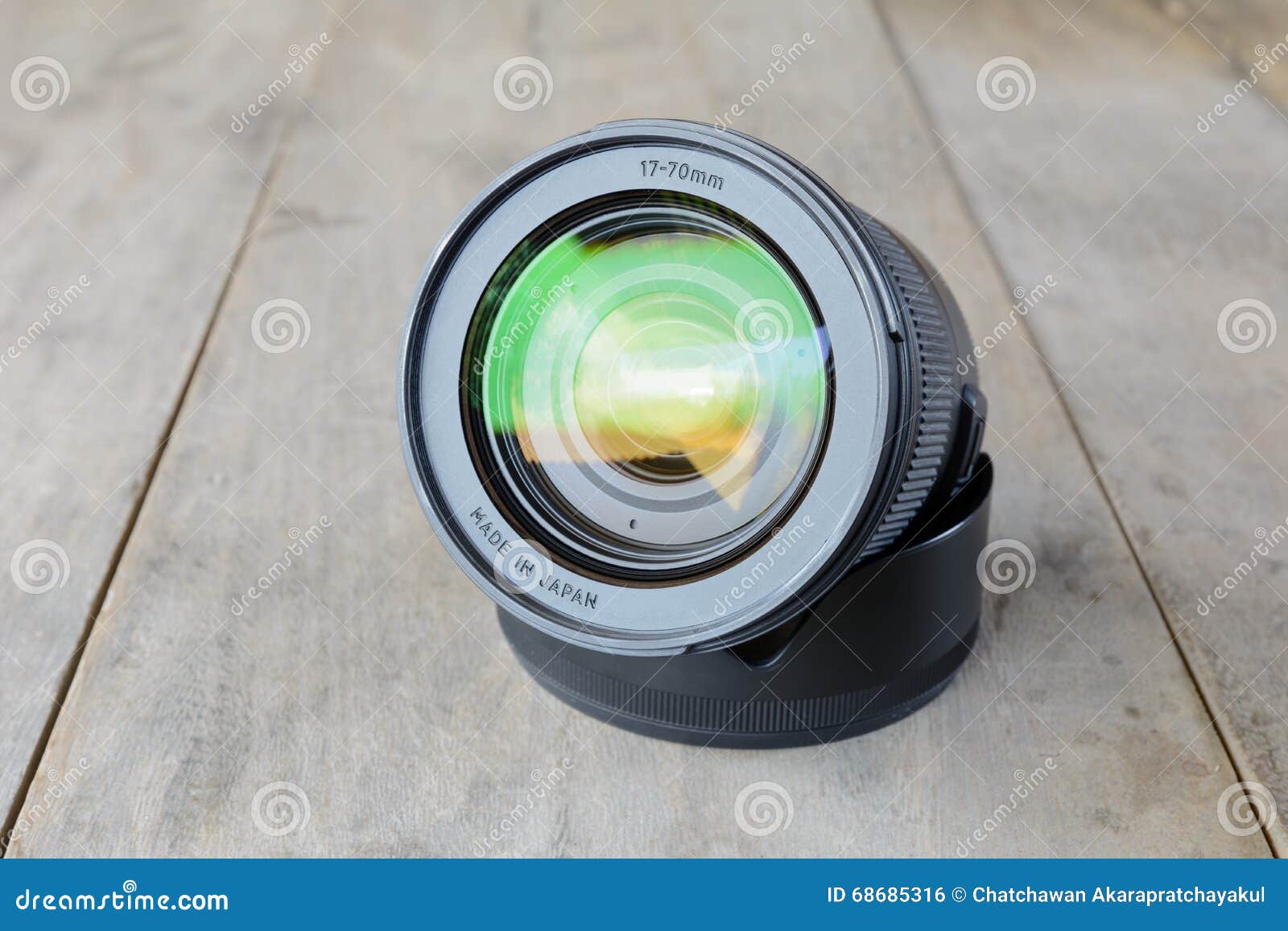 Camera Zoom Len on Wooden Table Stock Photo - Image of digital, view ...
