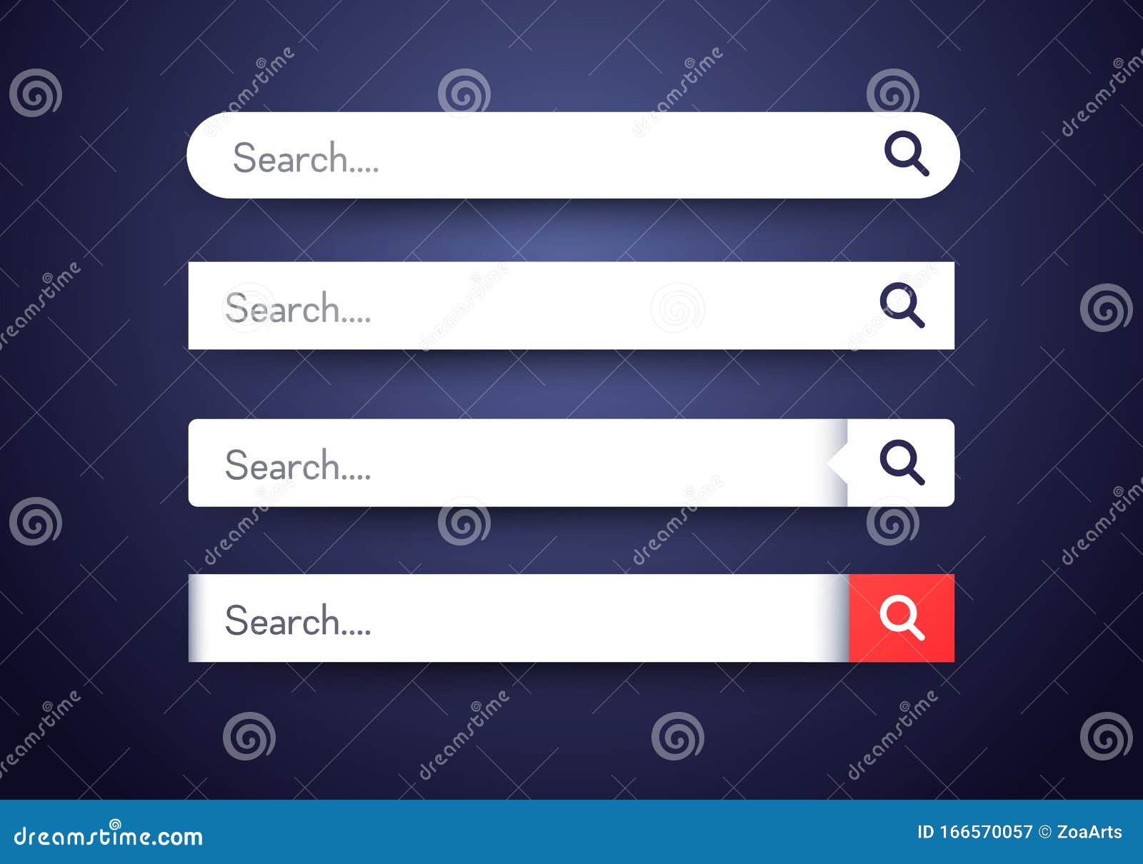 Search Bar Vector Element Design, Set of Modern Search Box Templates ...