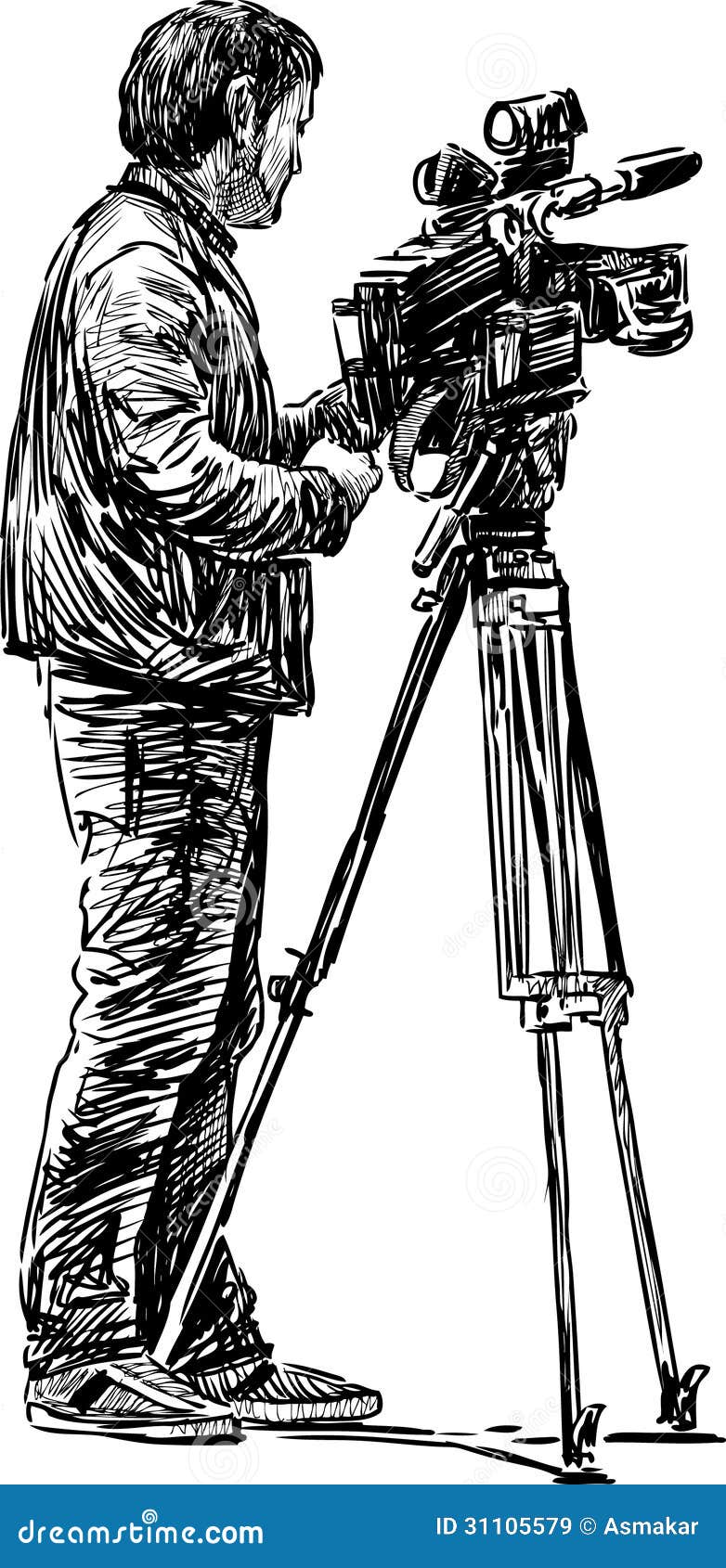 Cameraman illustration de vecteur. Illustration du main - 31105579