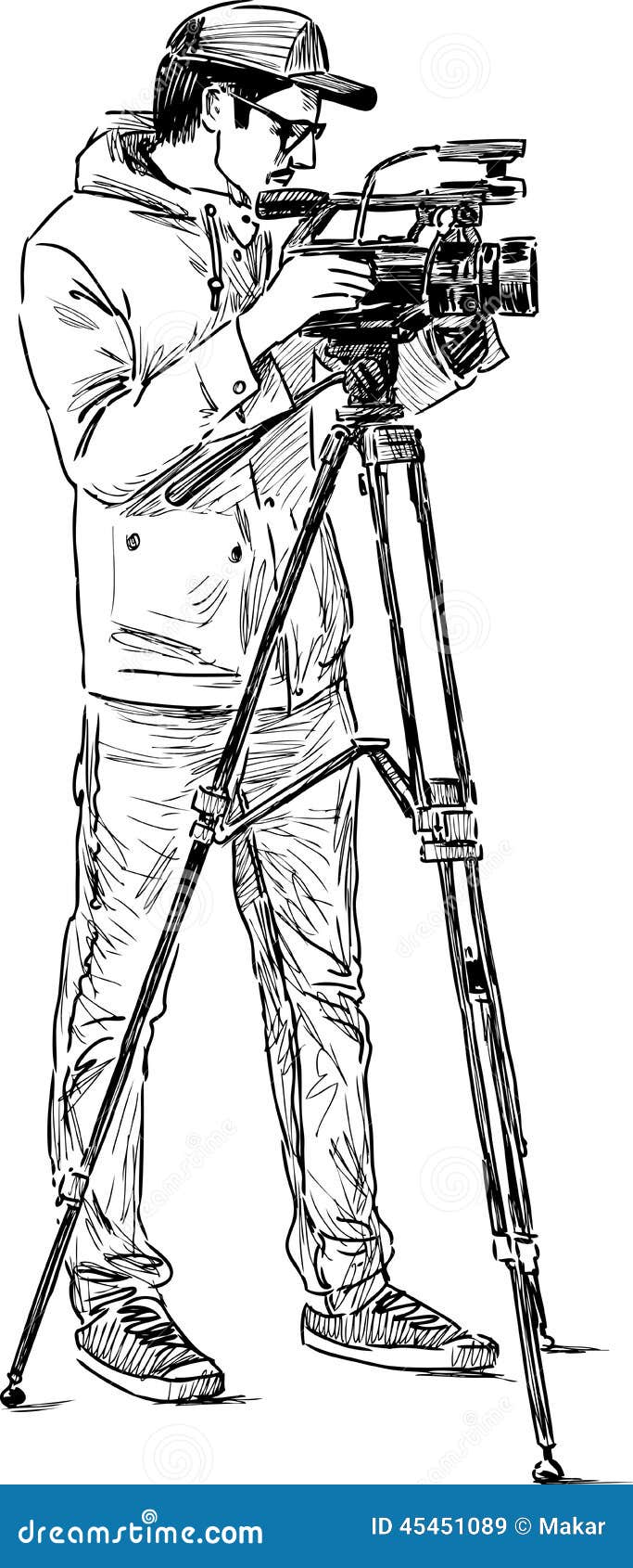 Cameraman vector illustratie. Illustration of beroep - 45451089