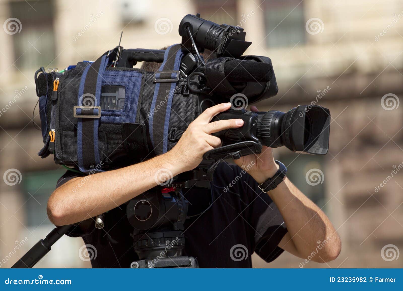 Cameraman in action stock photo. Image of editorial, record - 23235982