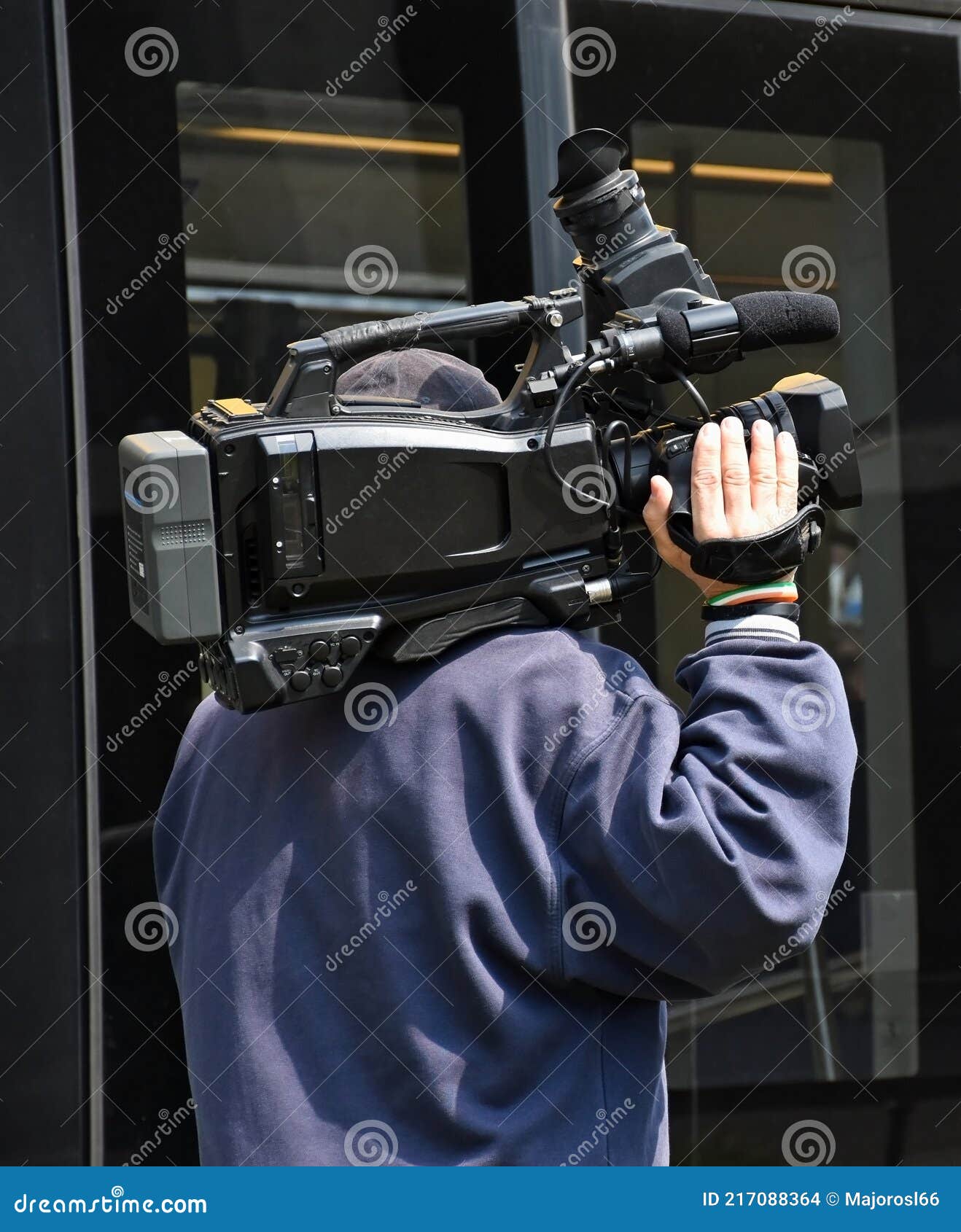 Cameraman in Action on the Street Stock Photo - Image of street, zoom ...