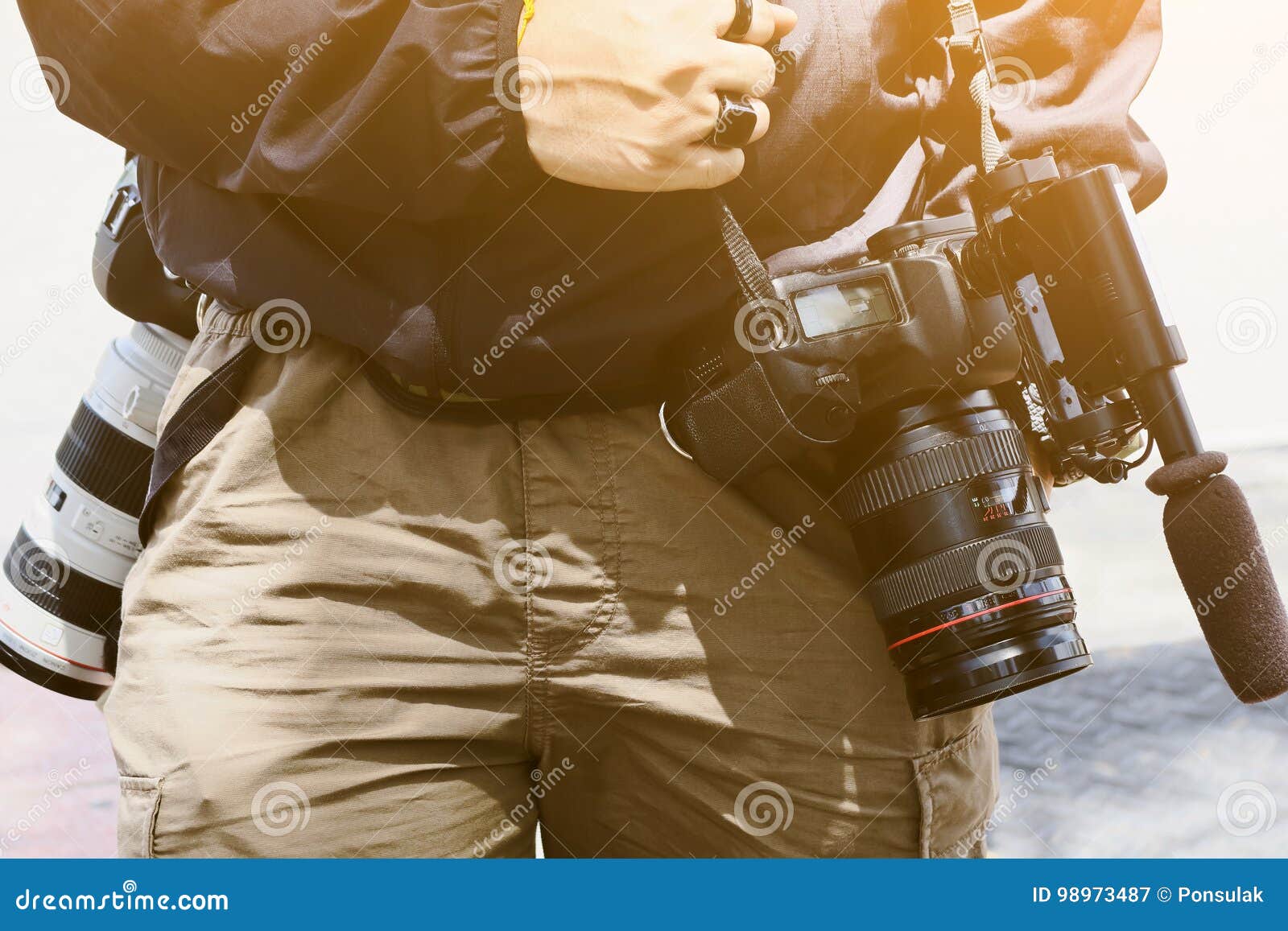 Cameraman stock image. Image of adjusting, occupation - 98973487