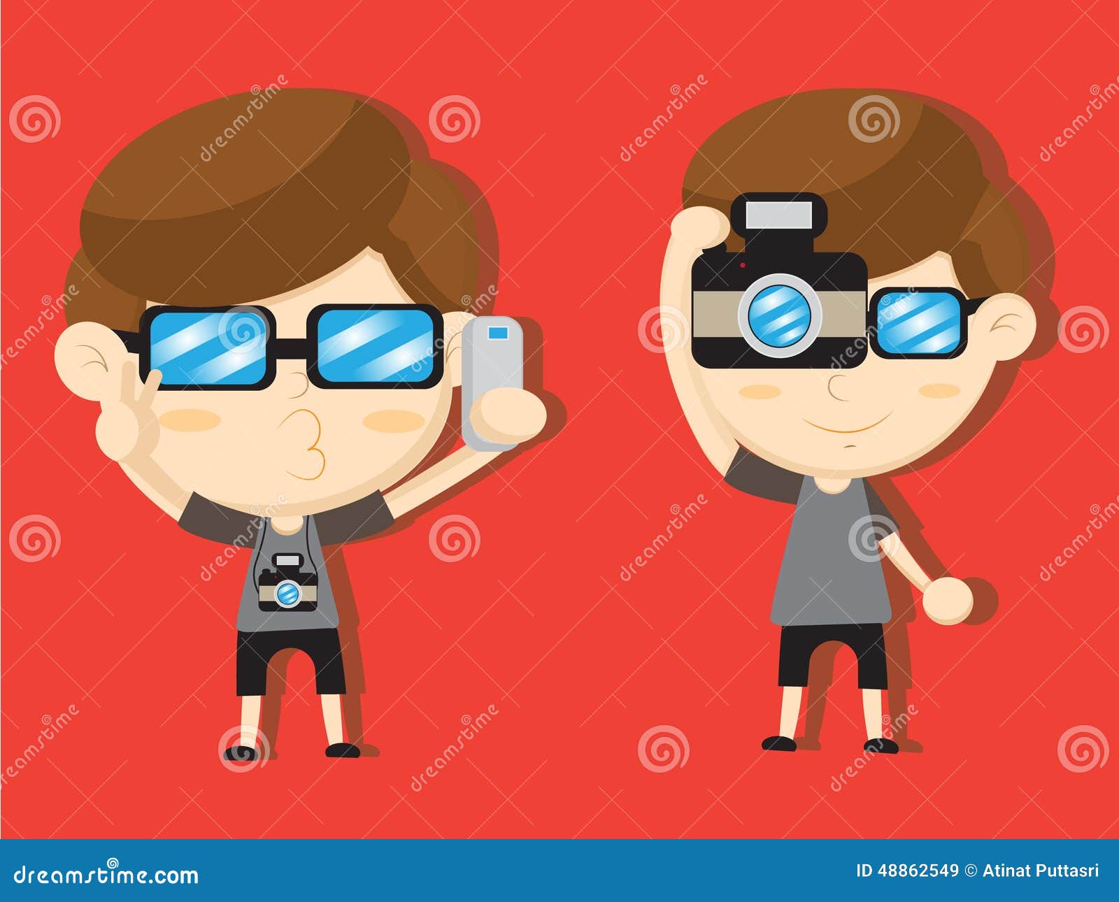 Cameraman cartoon stock vector. Illustration of phone - 48862549