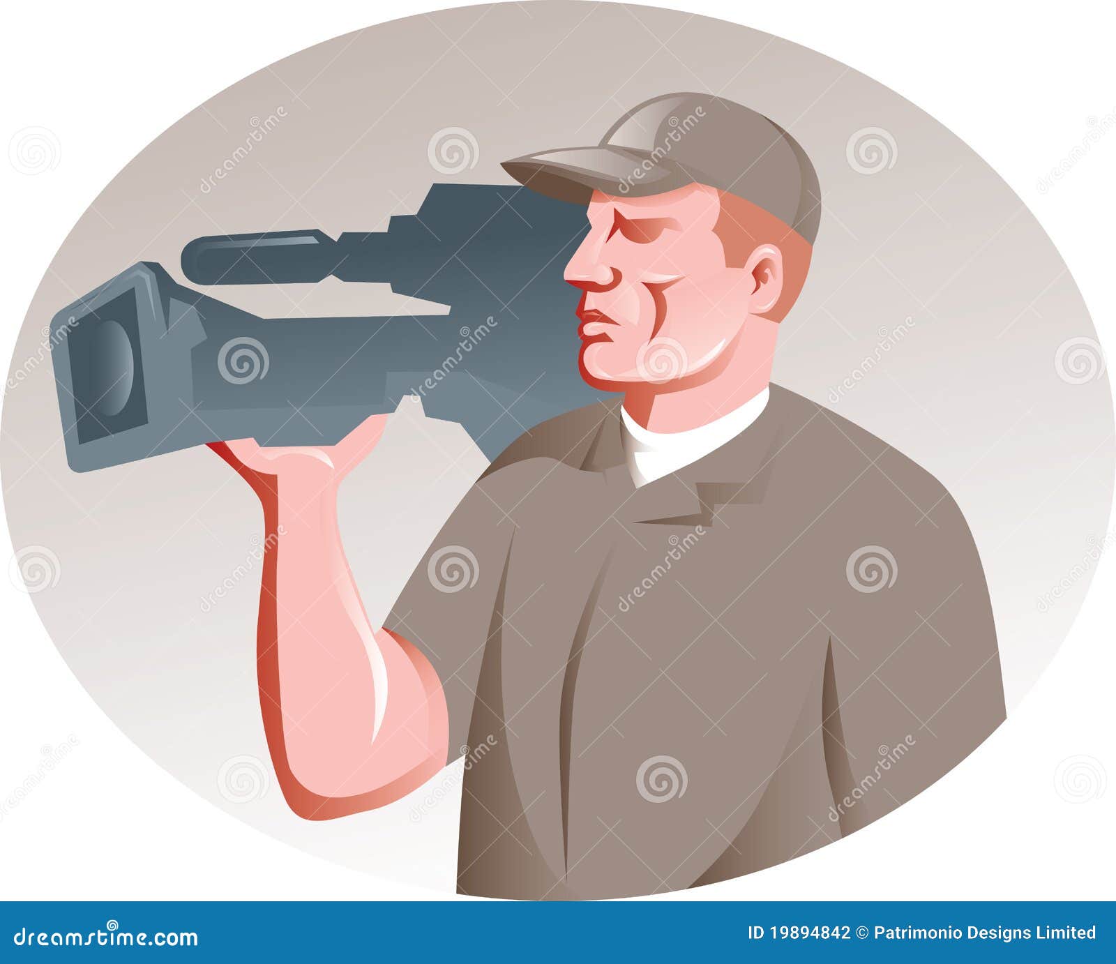 Cameraman Film Crew Shooting Stock Illustration - Illustration of video ...