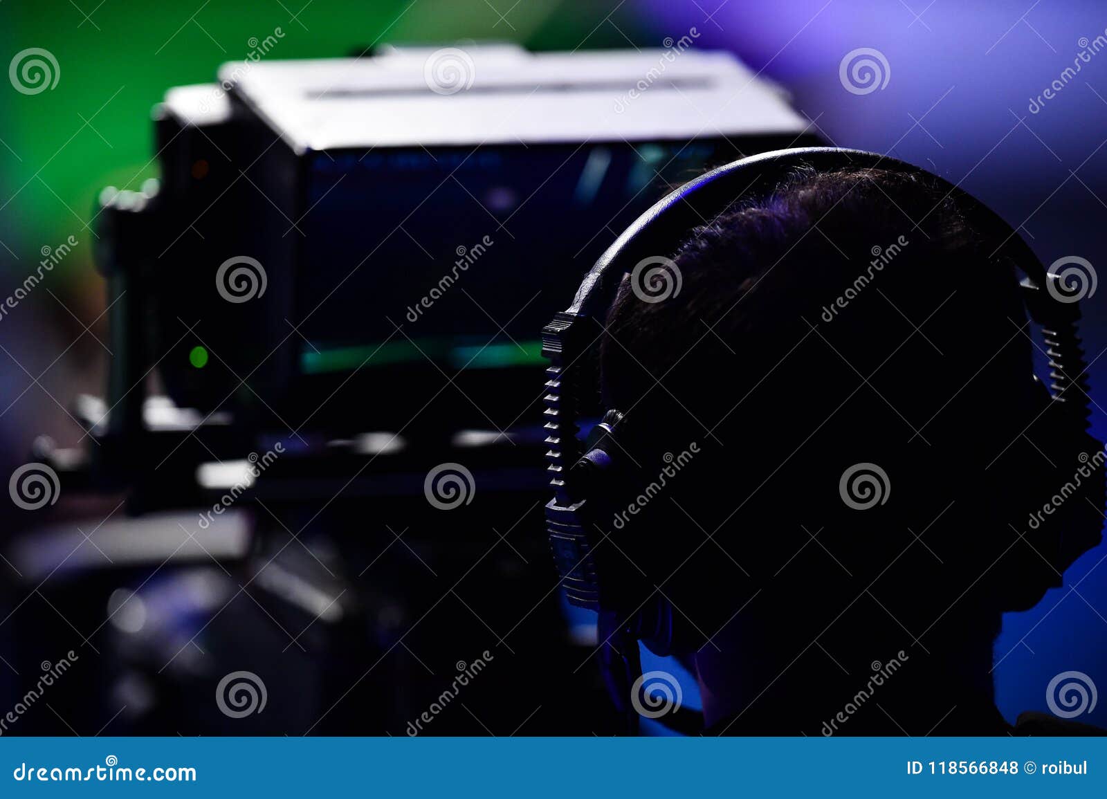 Cameraman Filming Inside a News Television Stock Photo - Image of ...