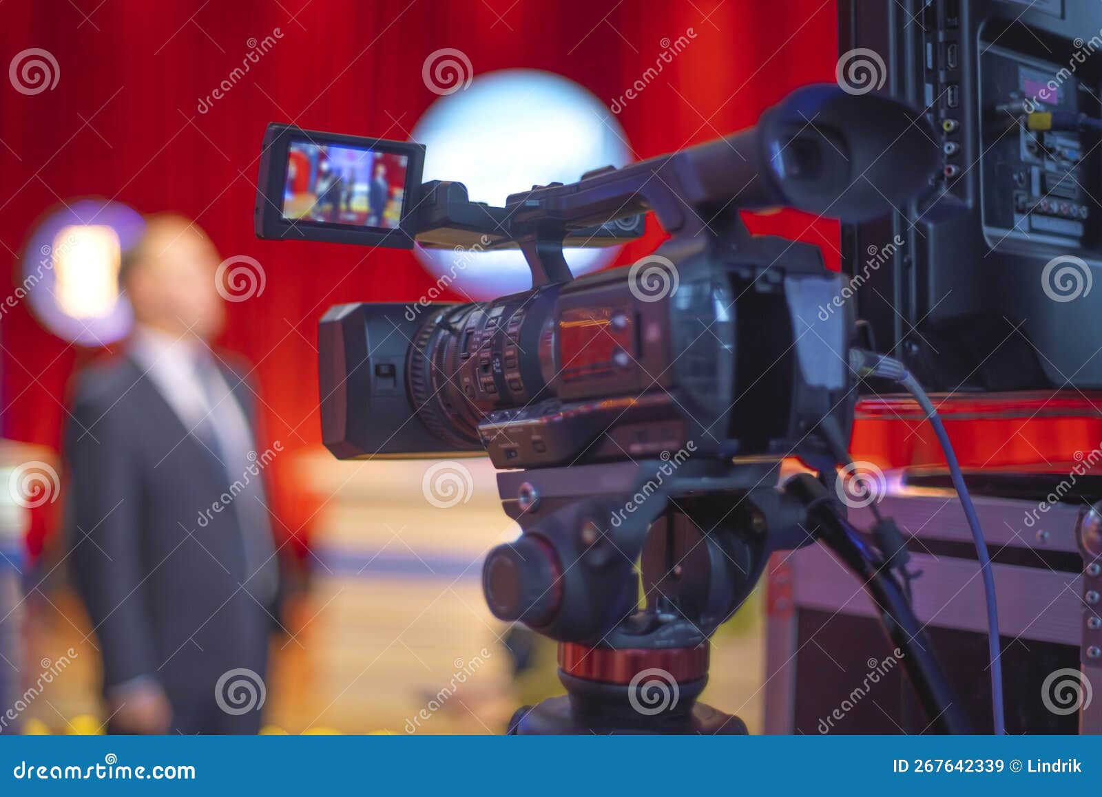 Cameraman Filming an Interview Stock Image - Image of news, industry ...